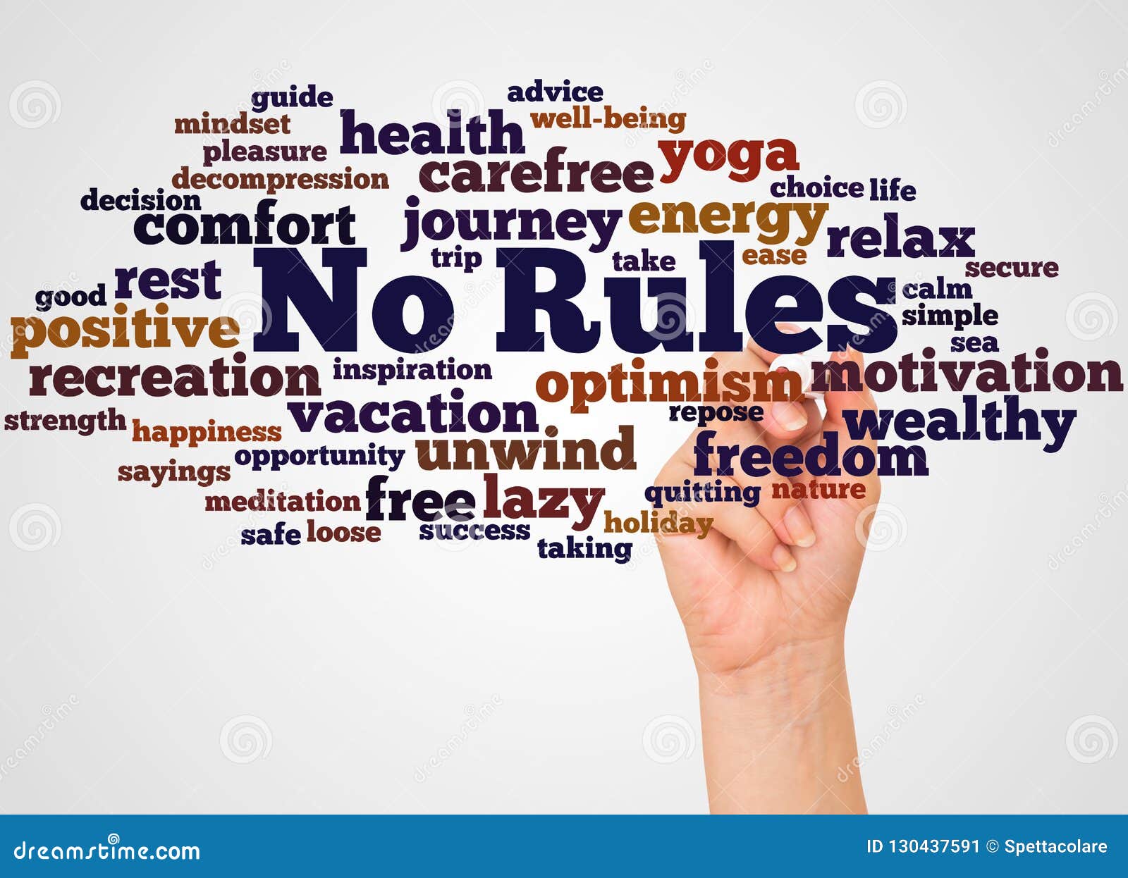 No Rules Word Cloud and Hand with Marker Concept Stock Image - Image of ...