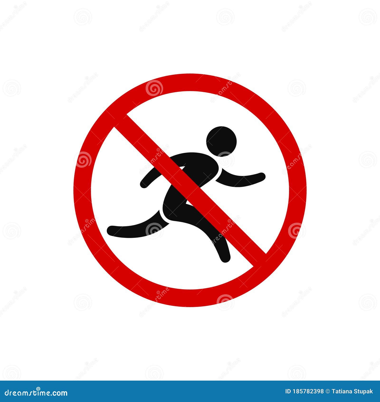 No Running Prohibition Sign. No Symbol Isolated On White. Vector ...