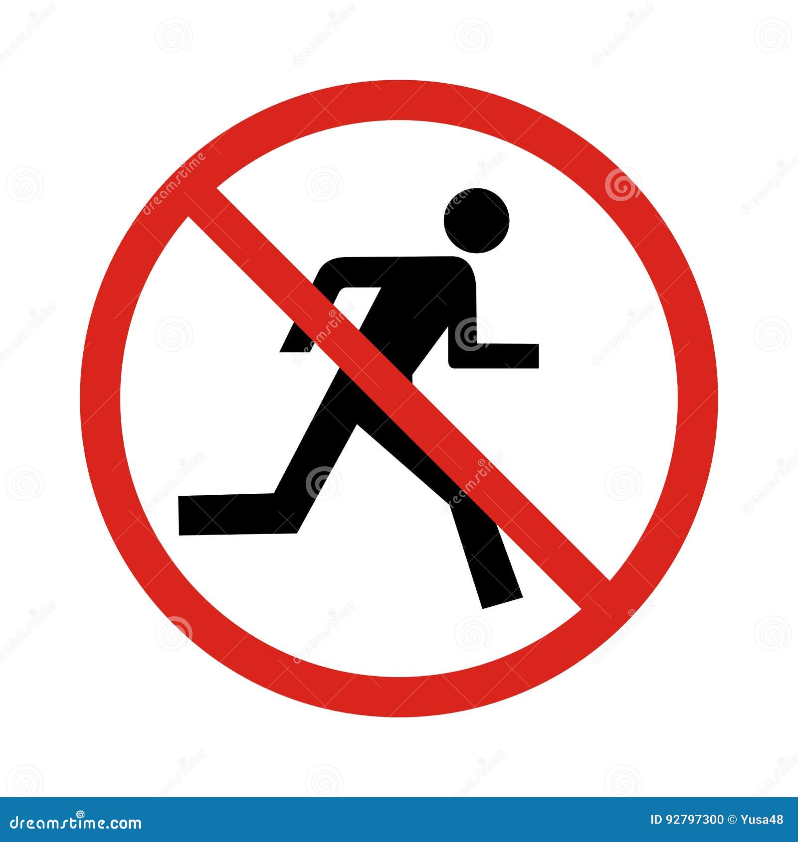 No run sign, stock illustration. Illustration of summer - 92797300