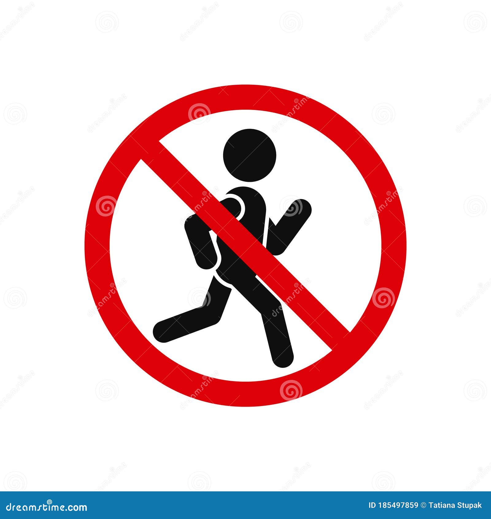 No Run Sign on White Background, Vector Stock Vector - Illustration of ...
