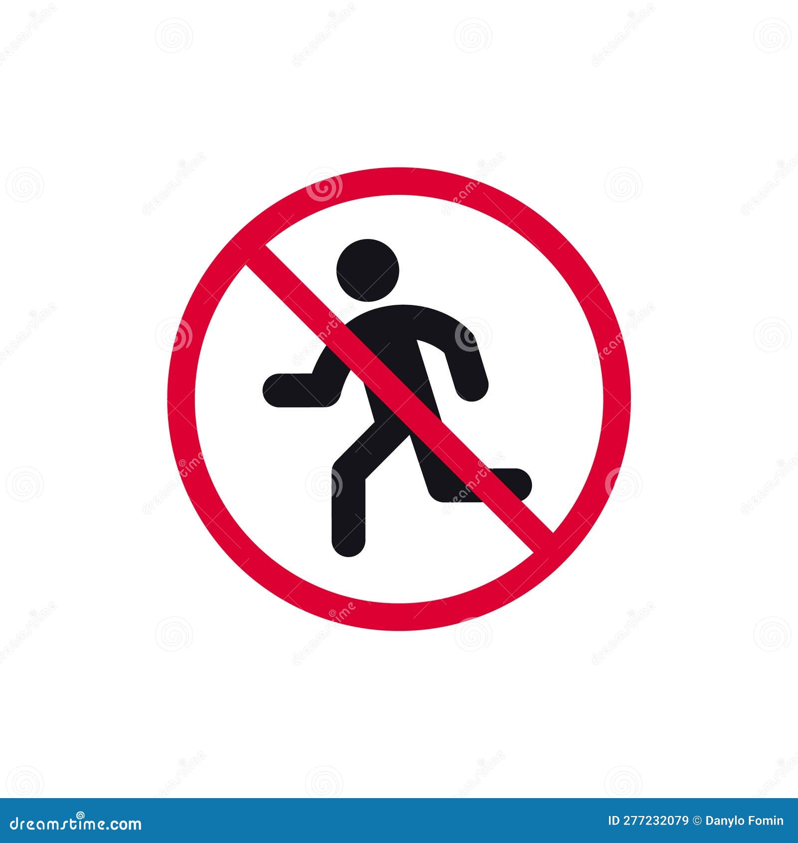 No Running Prohibited Sign, No Runner Forbidden Modern Round Sticker ...