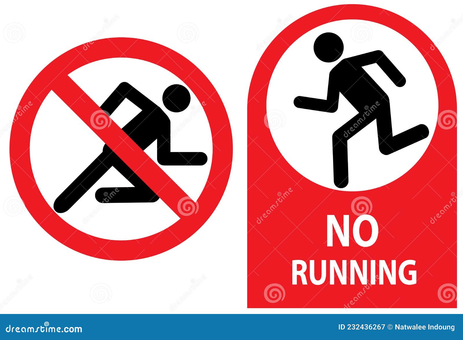 No Running. No Run Sign, Vector Stock Vector - Illustration of isolated ...