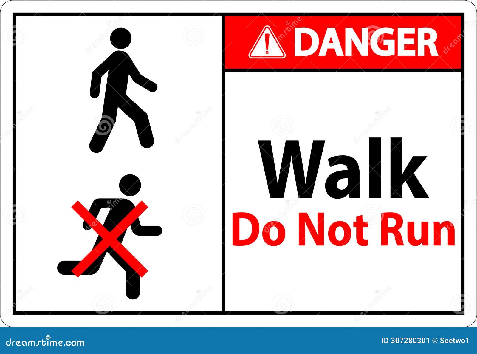 Danger Walk Down Stairs Backwards Sign Vector Illustration ...