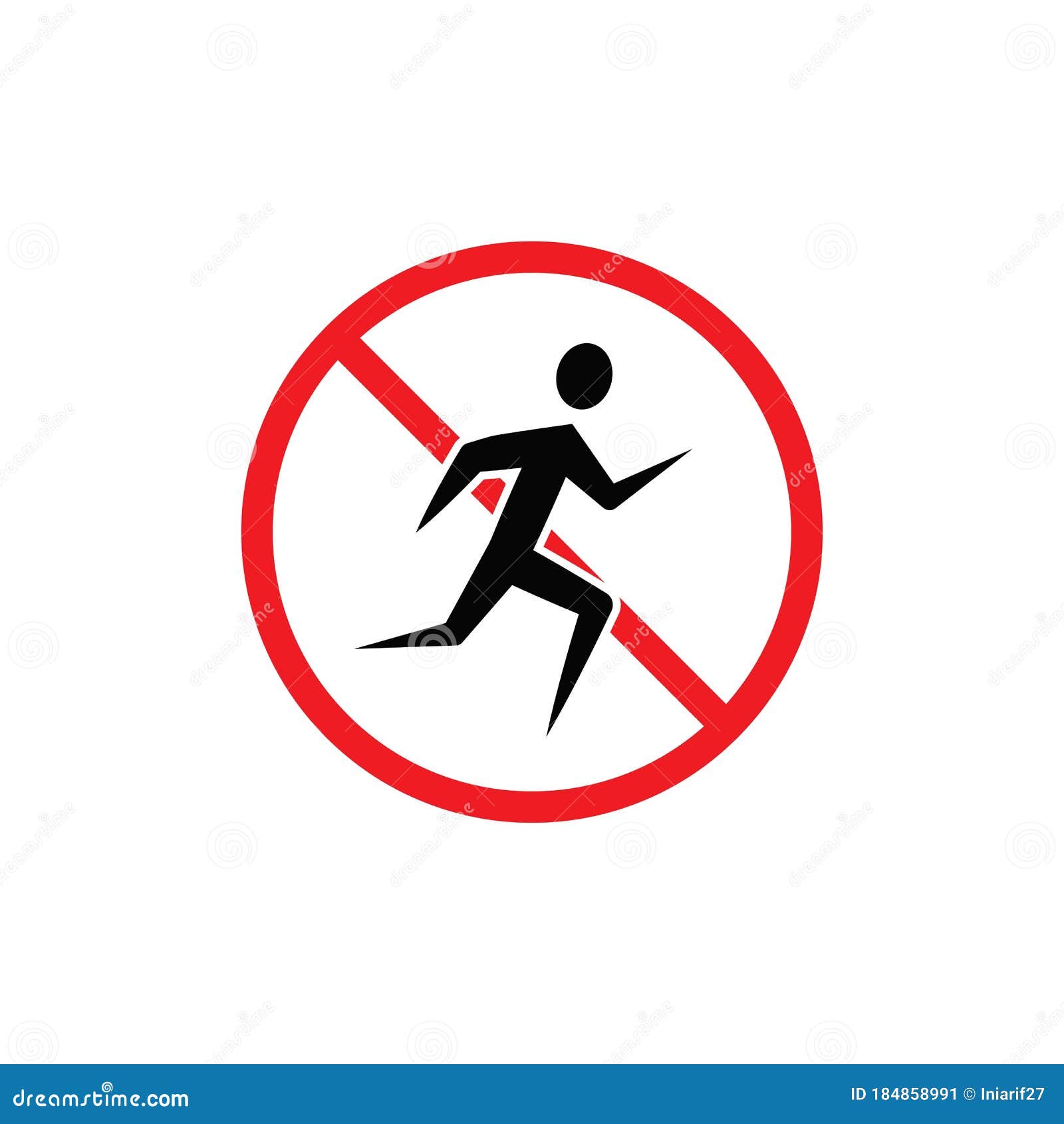 No Running Sign Isolated on White Background Stock Vector ...