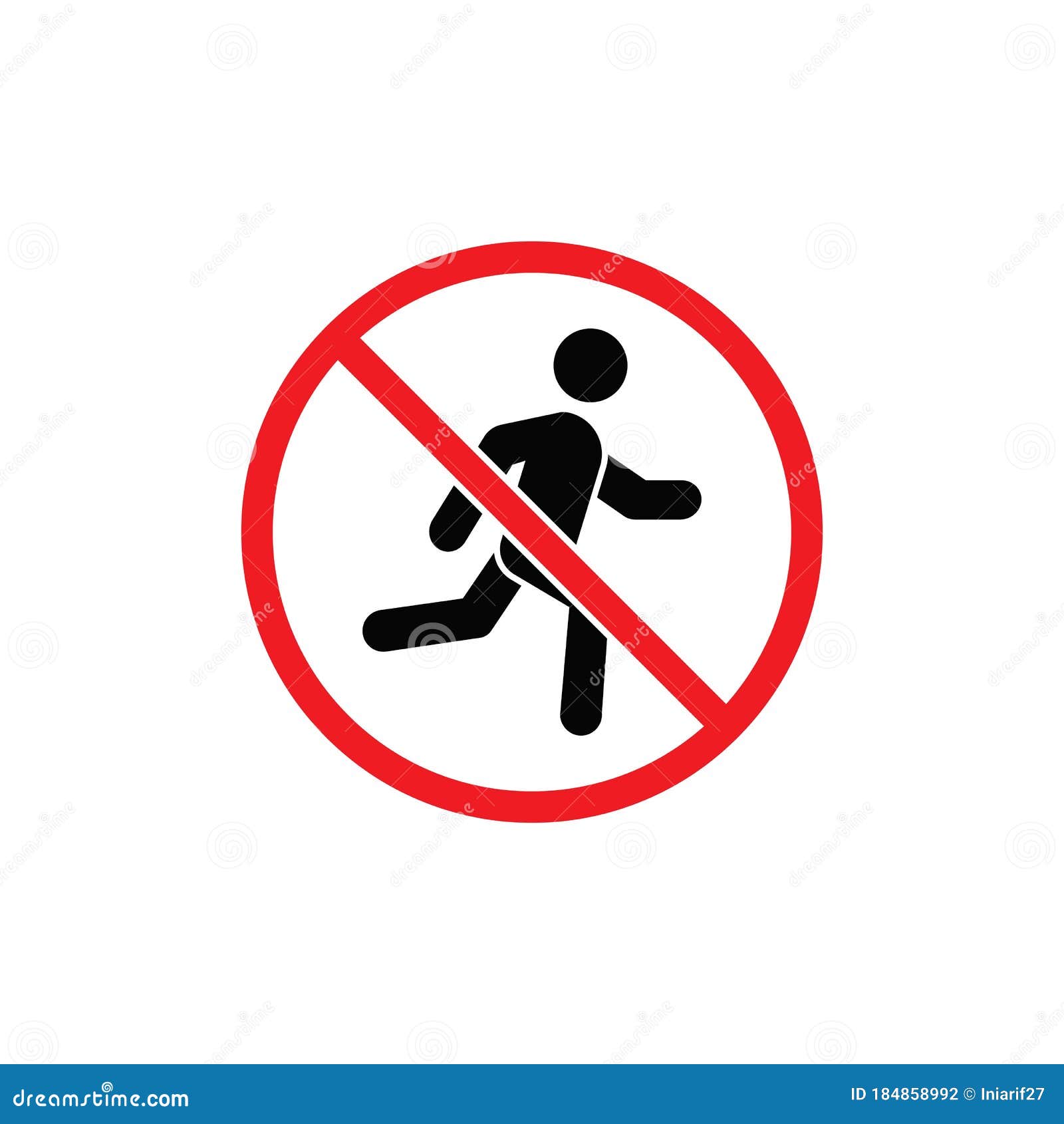 No Run Prohibition Sign Royalty Free Vector Image, 52% OFF