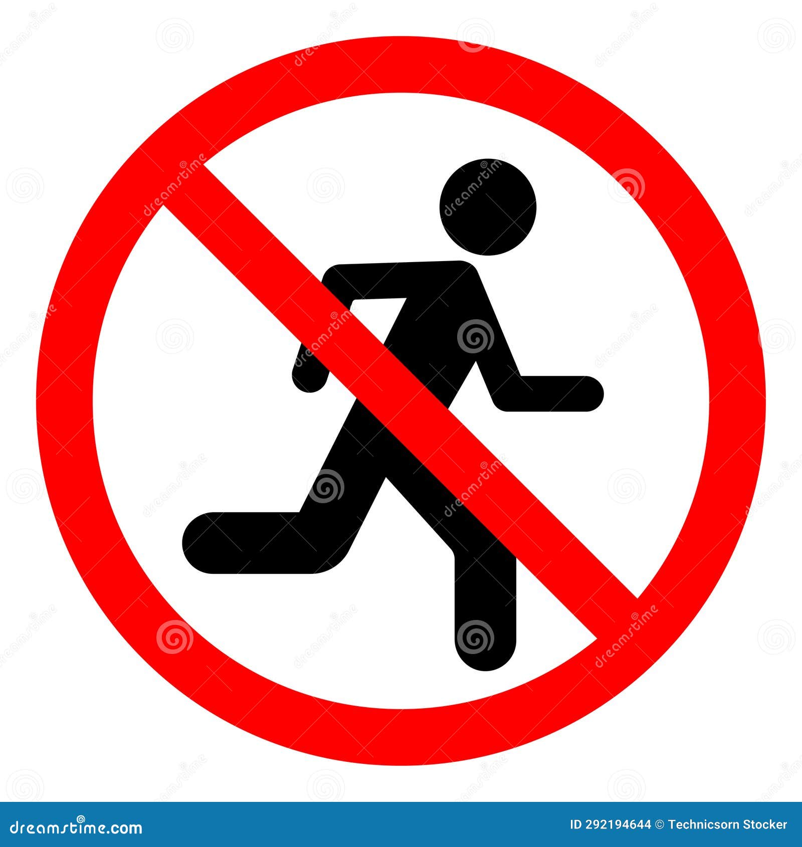 No Running Symbol Sign ,Vector Illustration, Isolate on White ...