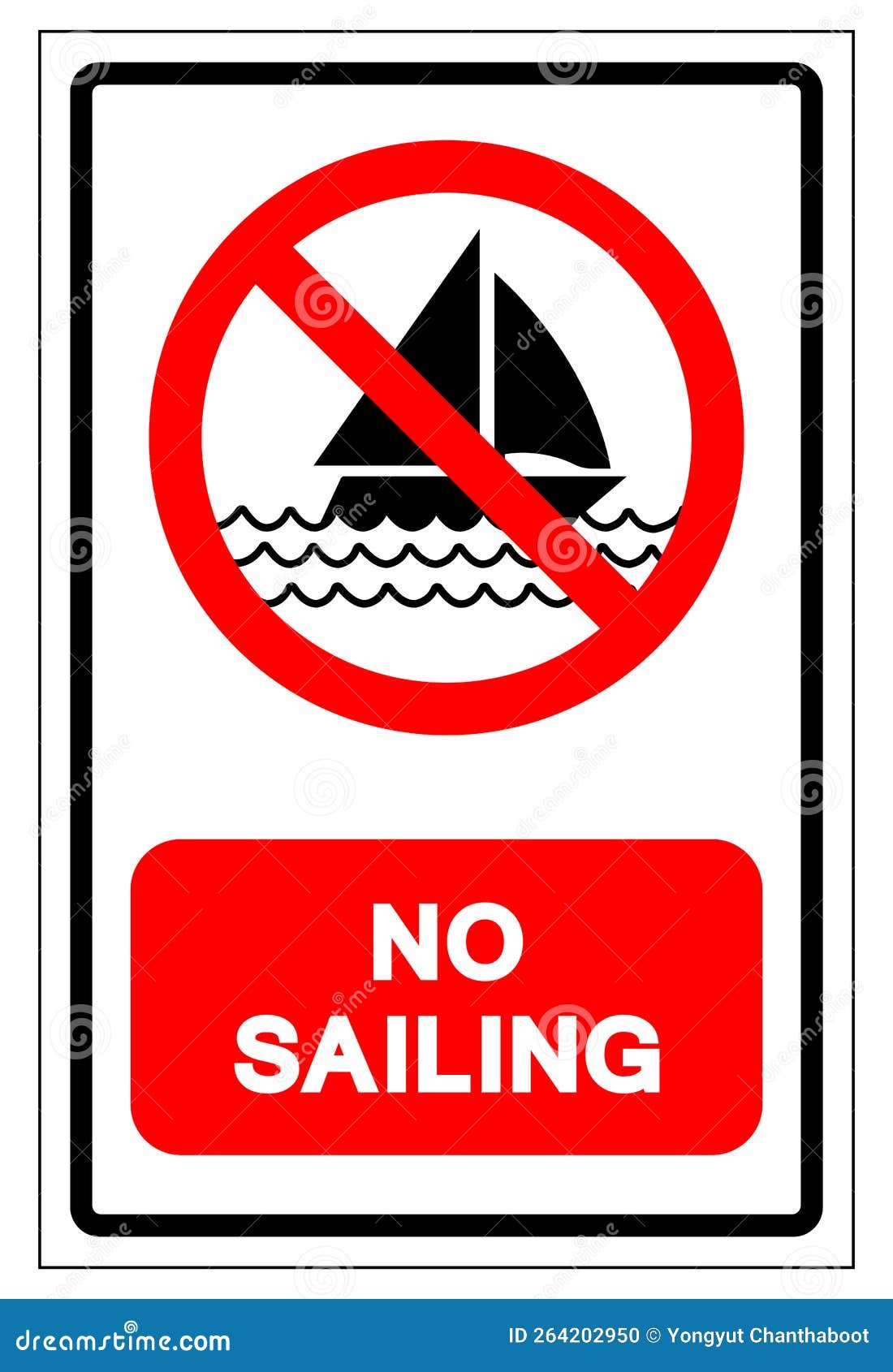 No Sailing Symbol Sign, Vector Illustration, Isolate on White ...