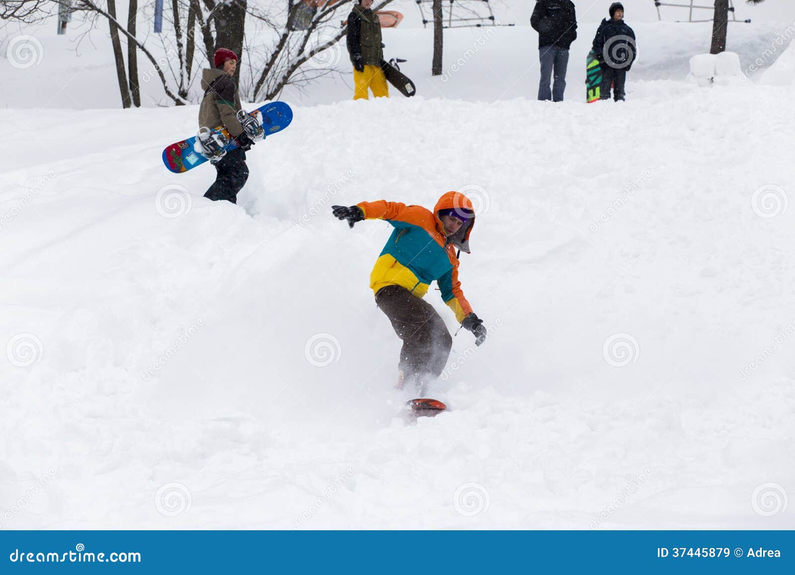 Little Kids Snowboarding
