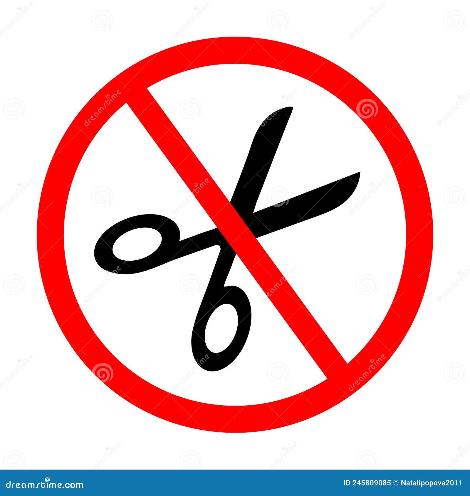 No Scissors Prohibition Sign Icon Vector Illustration Stock Vector ...