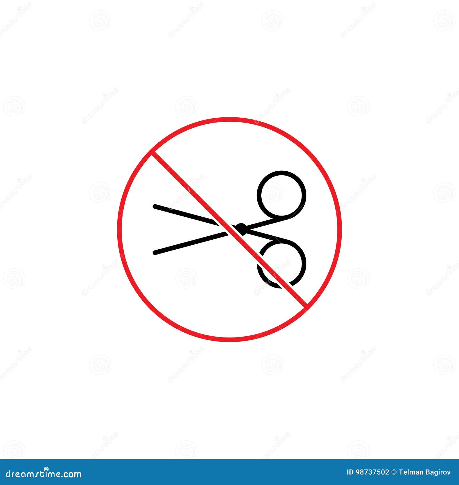 No Scissors Sign on White Background Stock Illustration - Illustration ...
