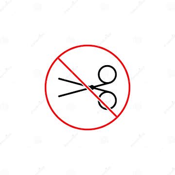 No Scissors Sign on White Background Stock Illustration - Illustration ...