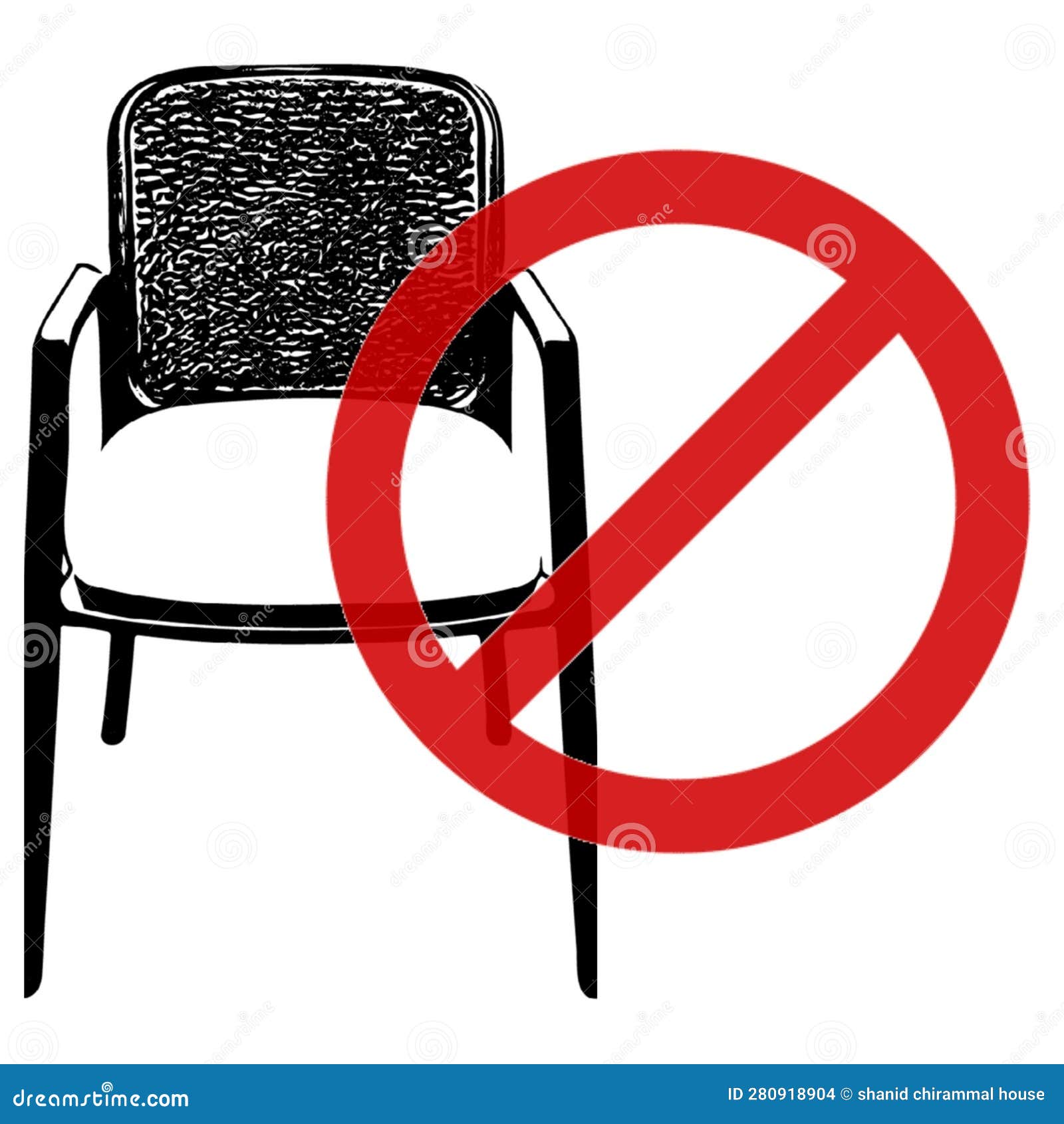 No Seating Warning Icon Isolated on White Stock Illustration ...