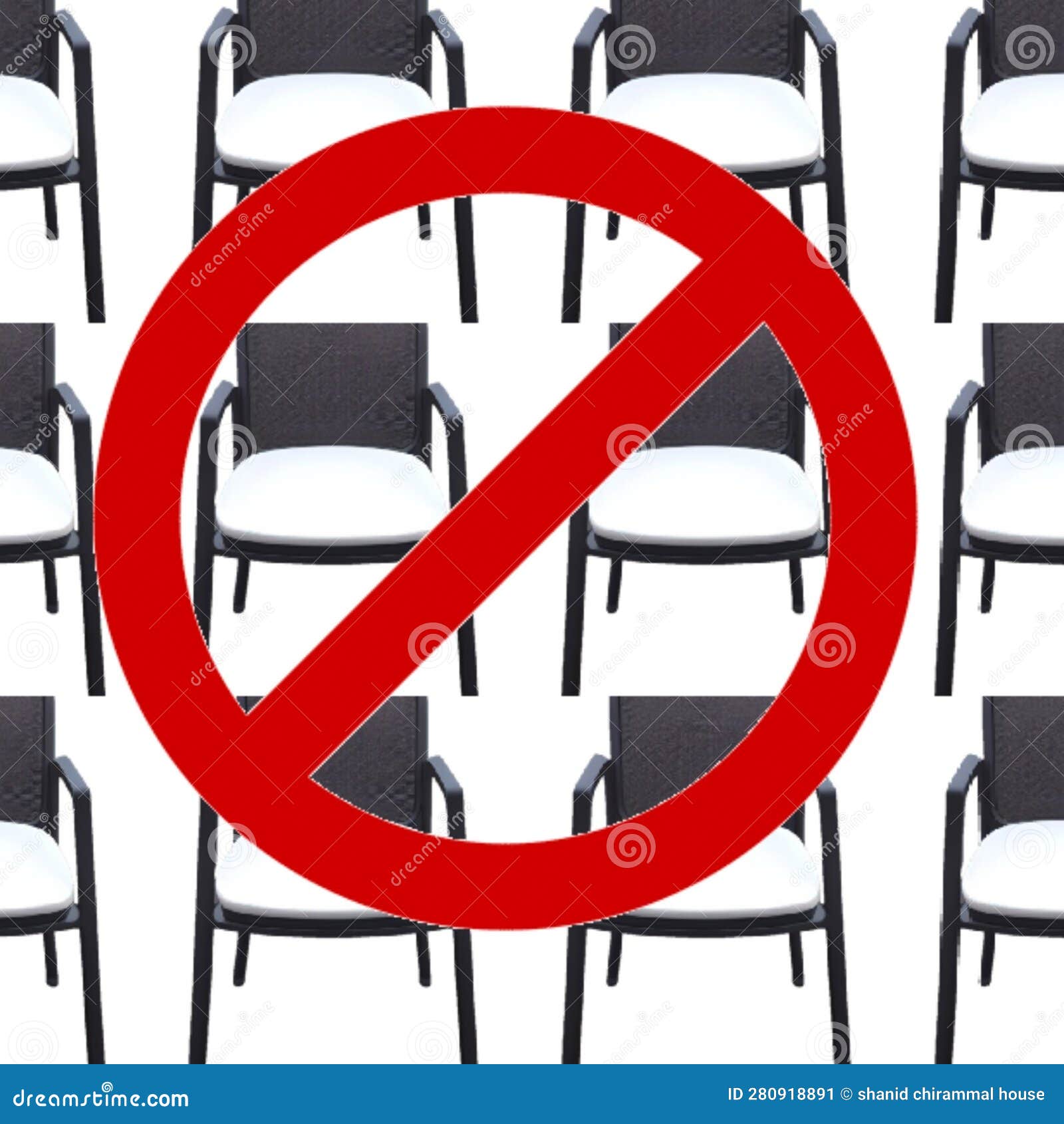 No Seating Warning Icon Isolated on White Stock Illustration ...