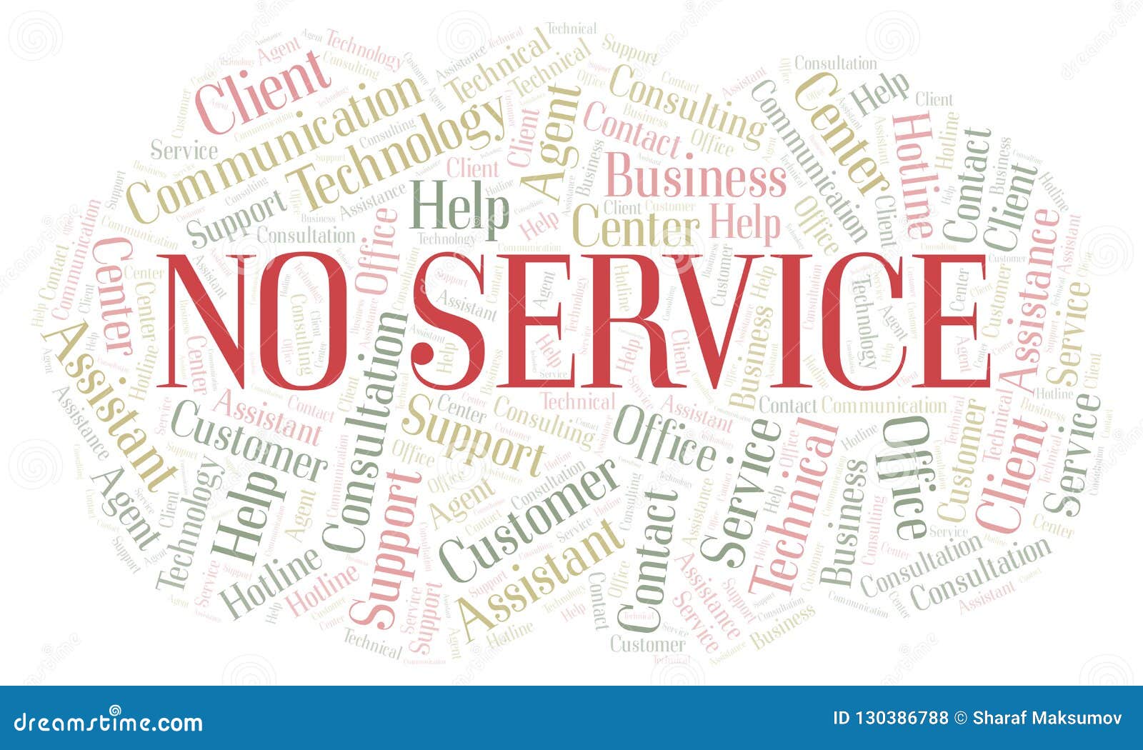 No Service word cloud. stock illustration. Illustration of colors ...