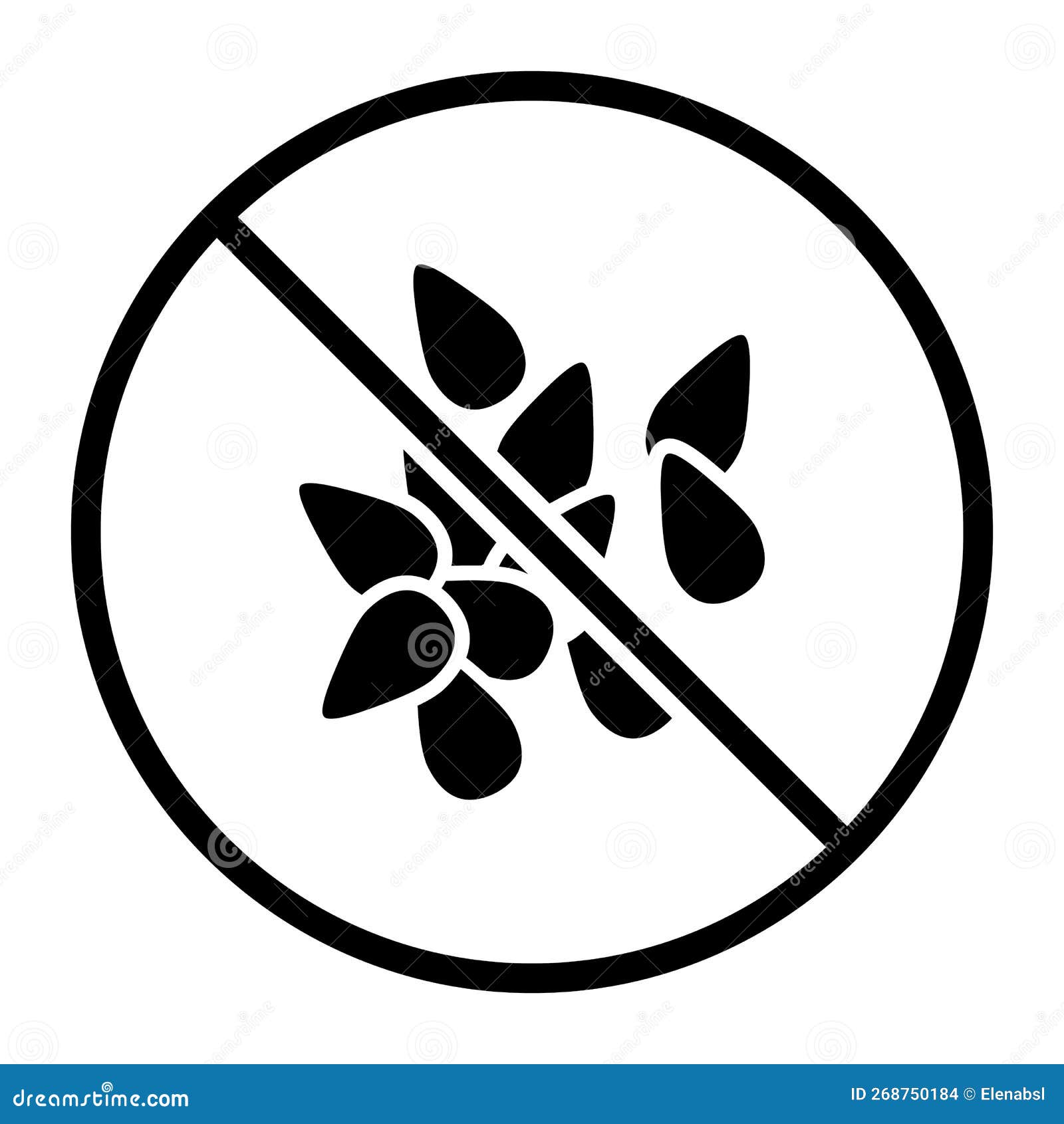 No sesame food vector icon stock vector. Illustration of label - 268750184