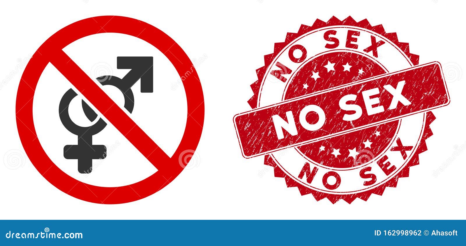 No Sex Icon With Scratched No Sex Stamp Stock Illustration