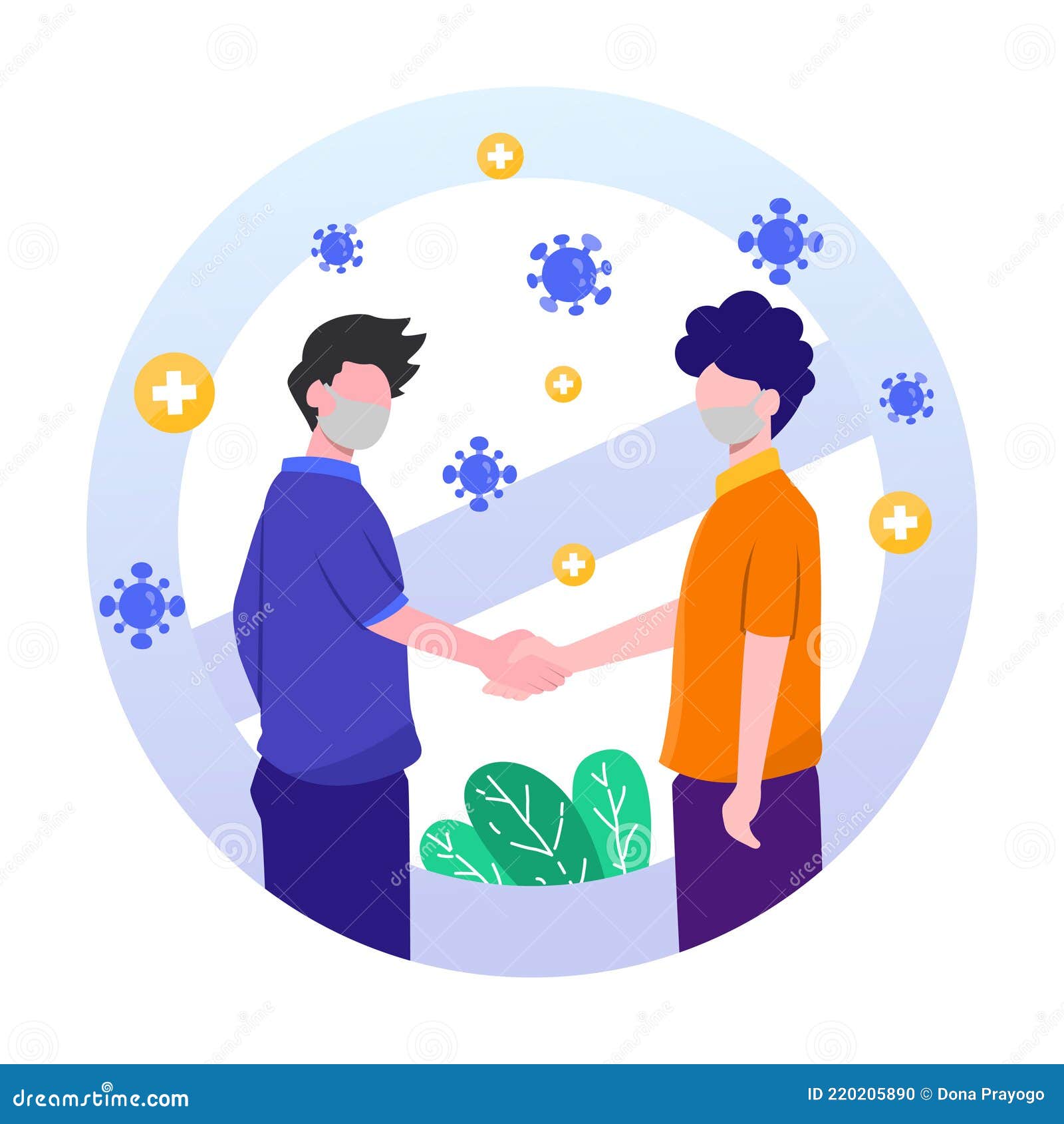 No Shake Hand Warning Virus Stock Vector - Illustration of handshake ...