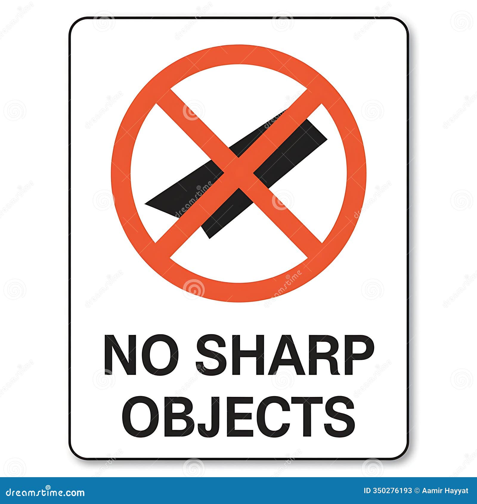No Sharp Objects Icon Symbol for Safety Stock Illustration ...