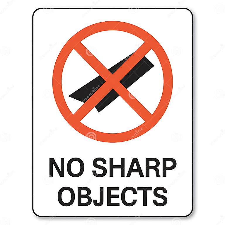 No Sharp Objects Icon Symbol for Safety Stock Illustration ...