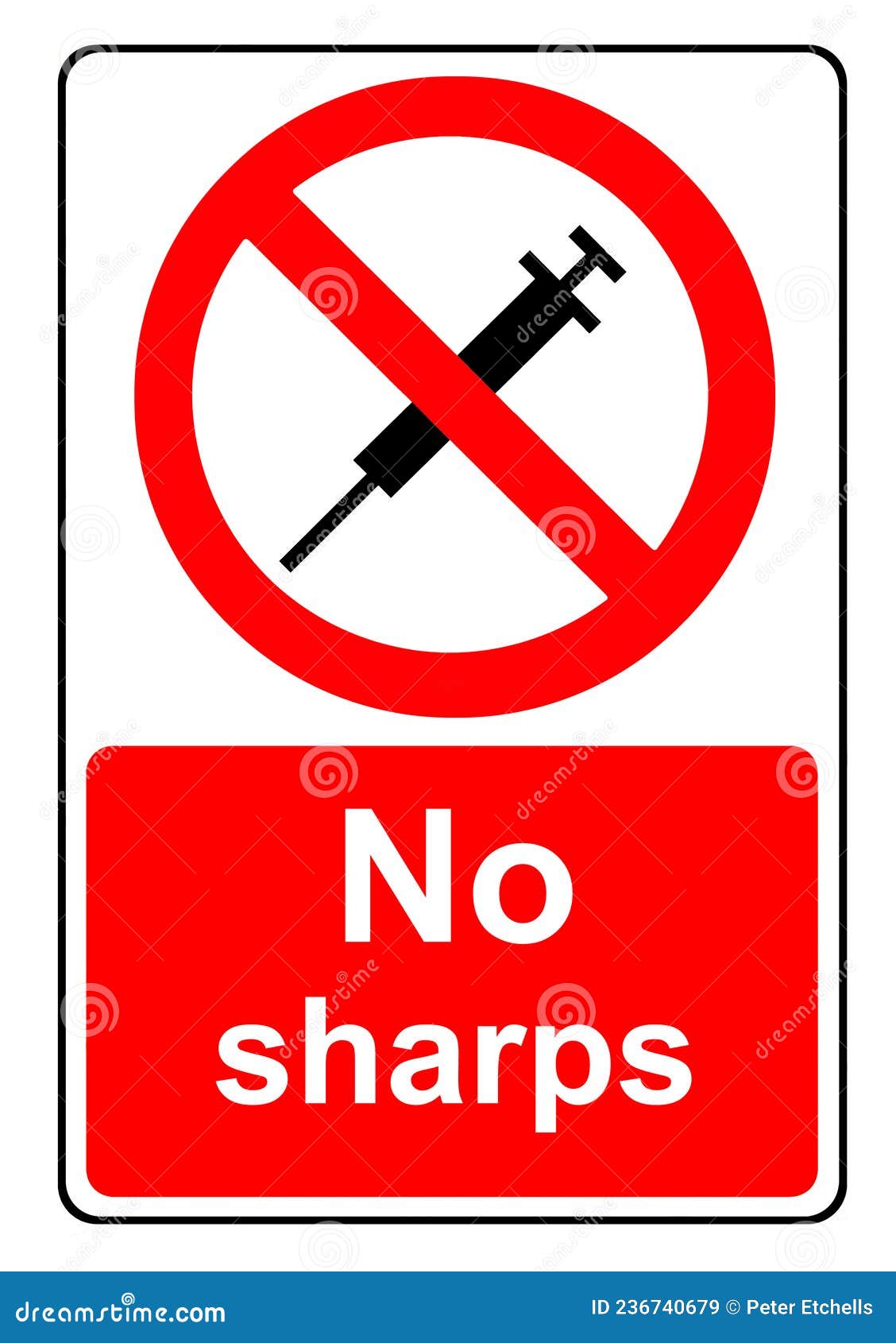 Warning Sharps Disposal Symbol Sign, Vector Illustration, Isolated On ...