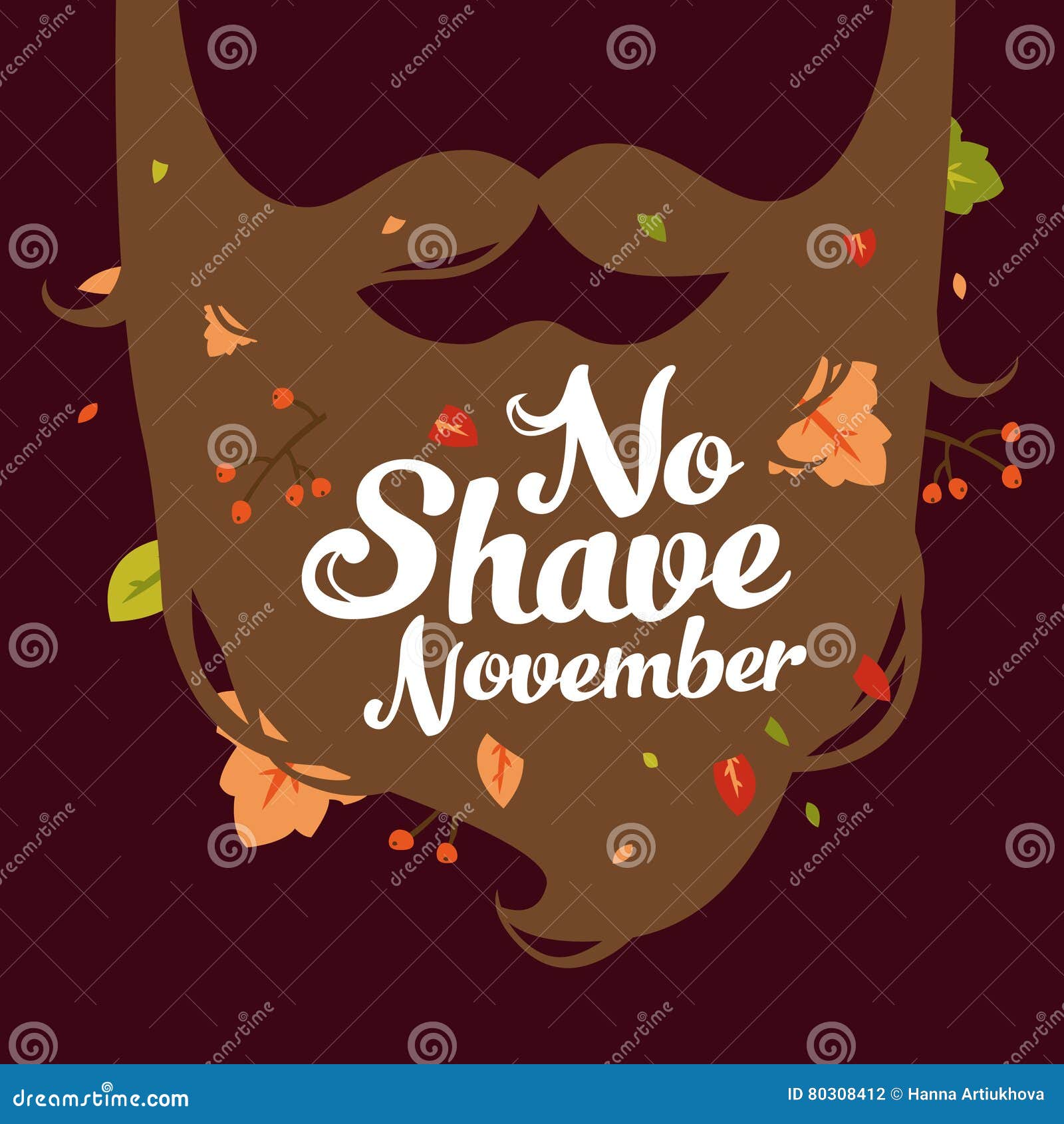 No Shave November Illustration Stock Vector - Illustration of bush ...