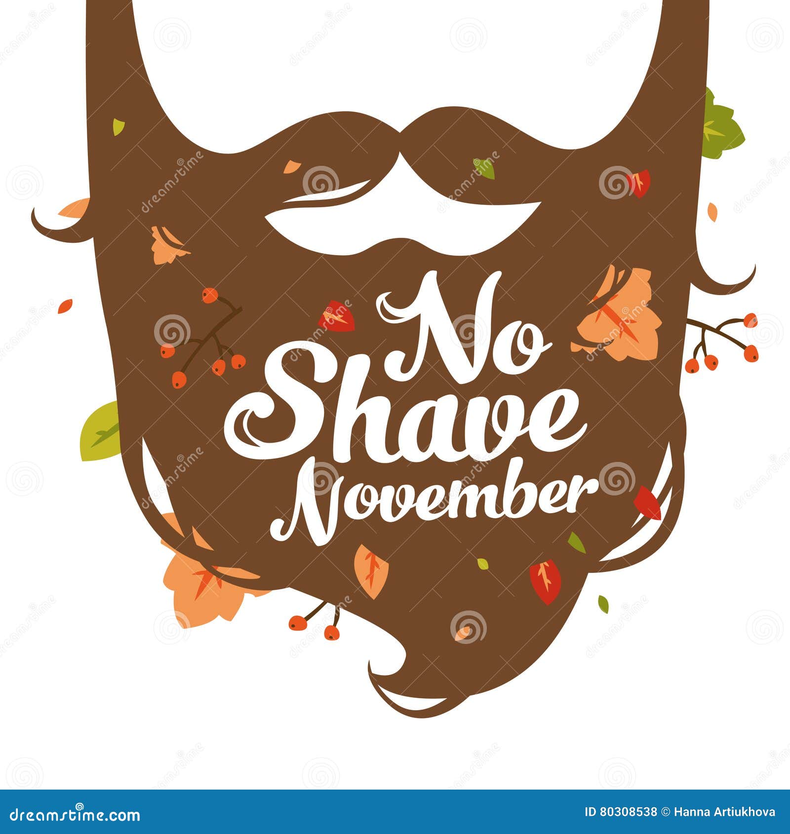 No Shave November Illustration Stock Vector - Illustration of masculine ...