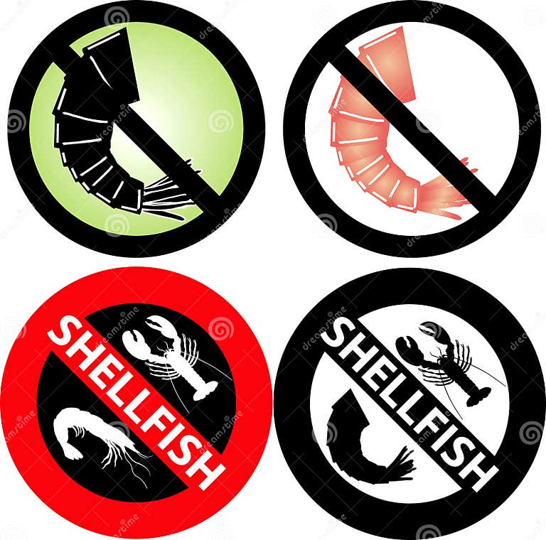 No Shellfish Sign stock vector. Illustration of barnacle - 15642602