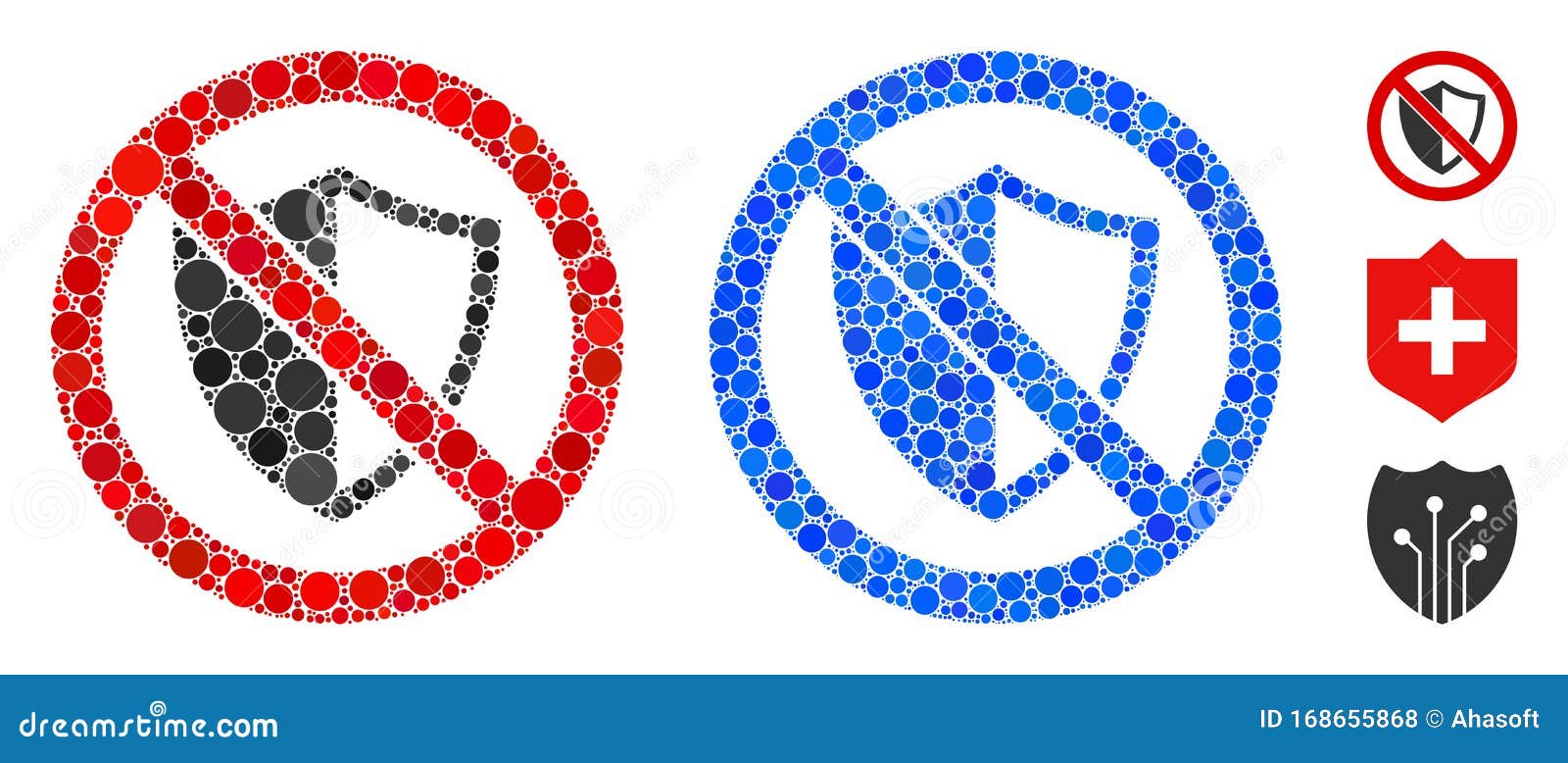 No Shield Mosaic Icon of Circles Stock Vector - Illustration of blue ...