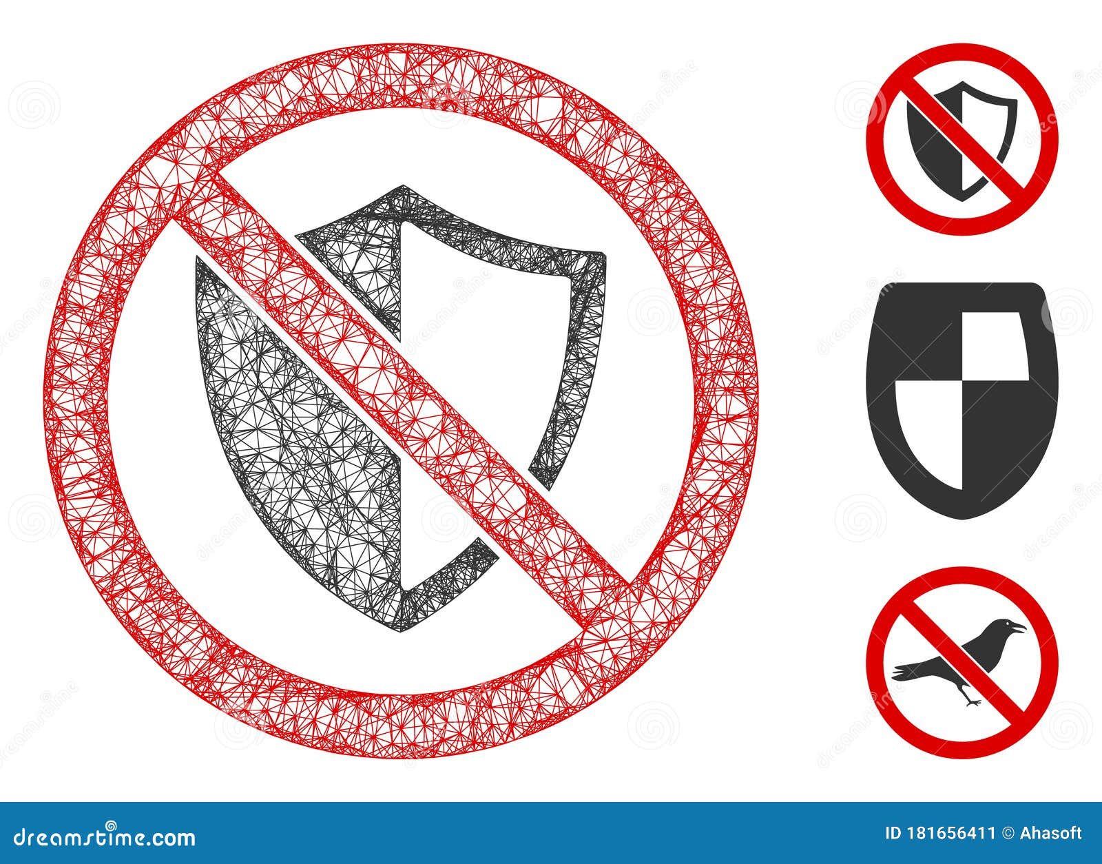 No Shield Polygonal Web Vector Mesh Illustration Stock Illustration ...