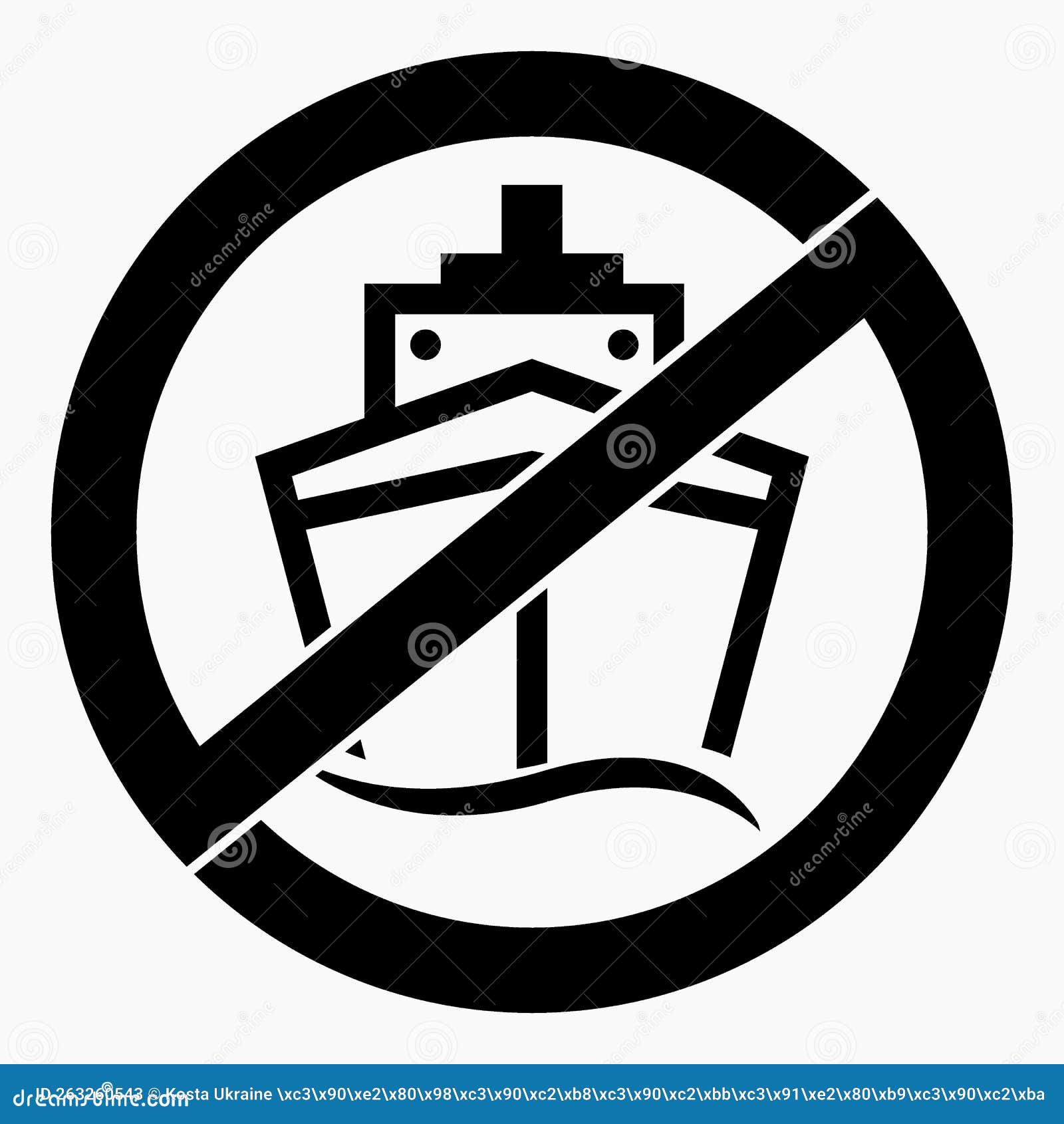 No ships stock vector. Illustration of pictogram, beach - 263260543