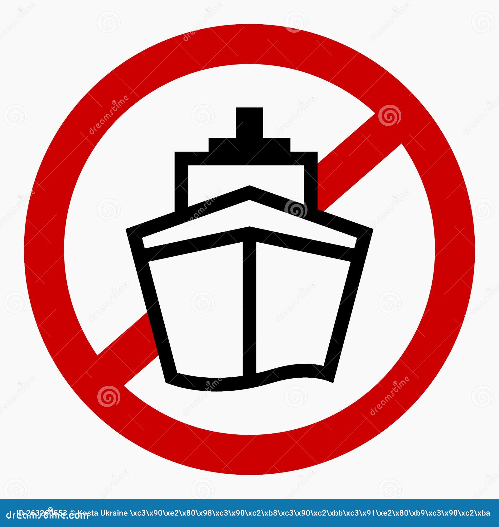 No ships stock vector. Illustration of forbidden, transport - 263260553