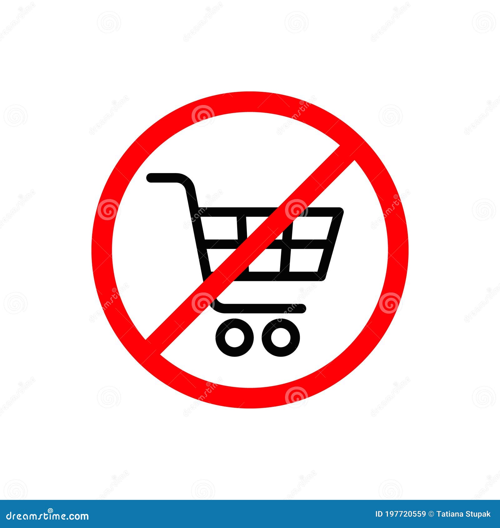 No Shopping Cart Sign, Vector Isoated Illustration Stock Vector ... No Shopping Cart Sign, Vector Isoated Illustration Stock Vector ...