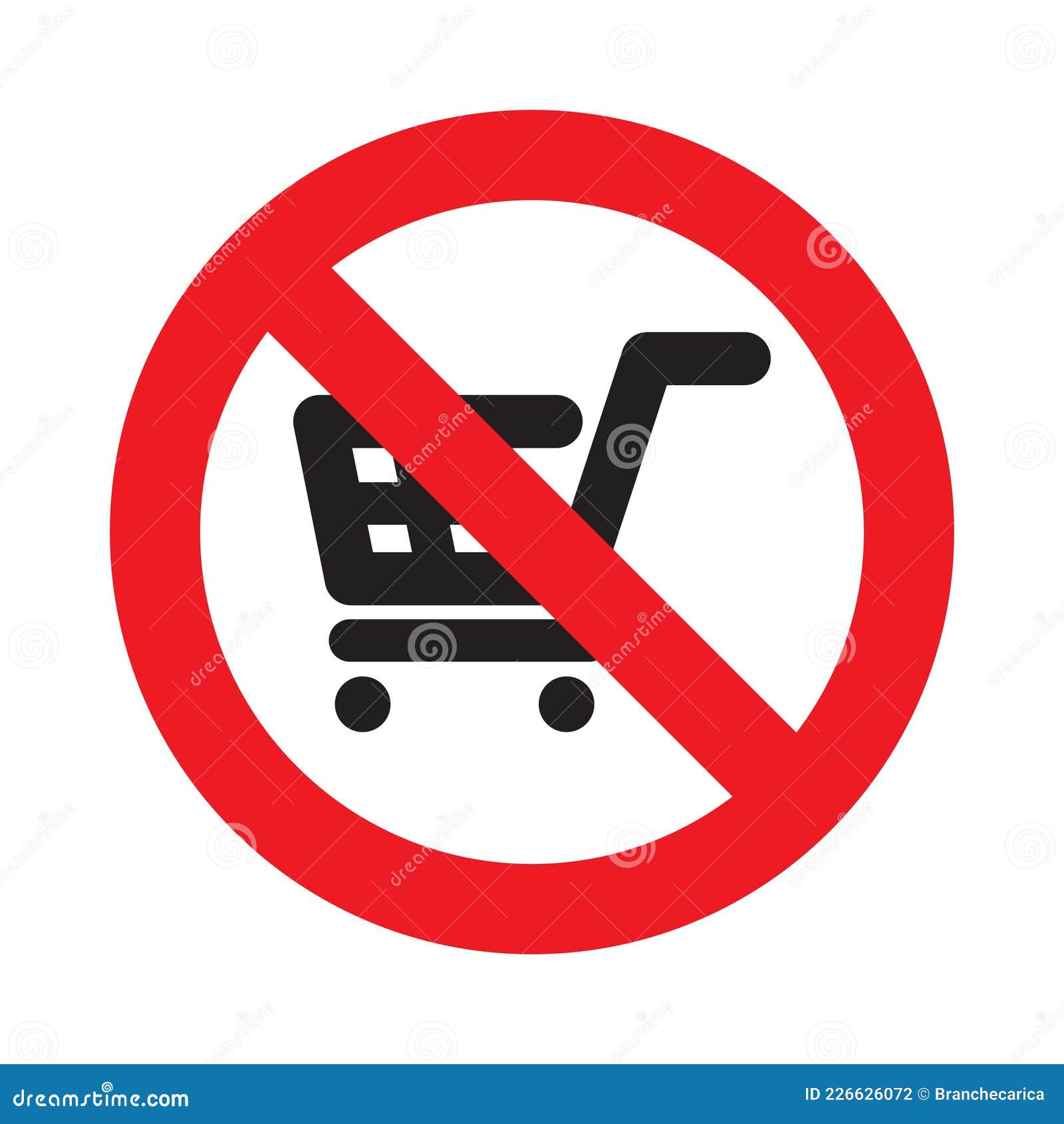 No shopping tray sign stock vector. Illustration of sign - 226626072