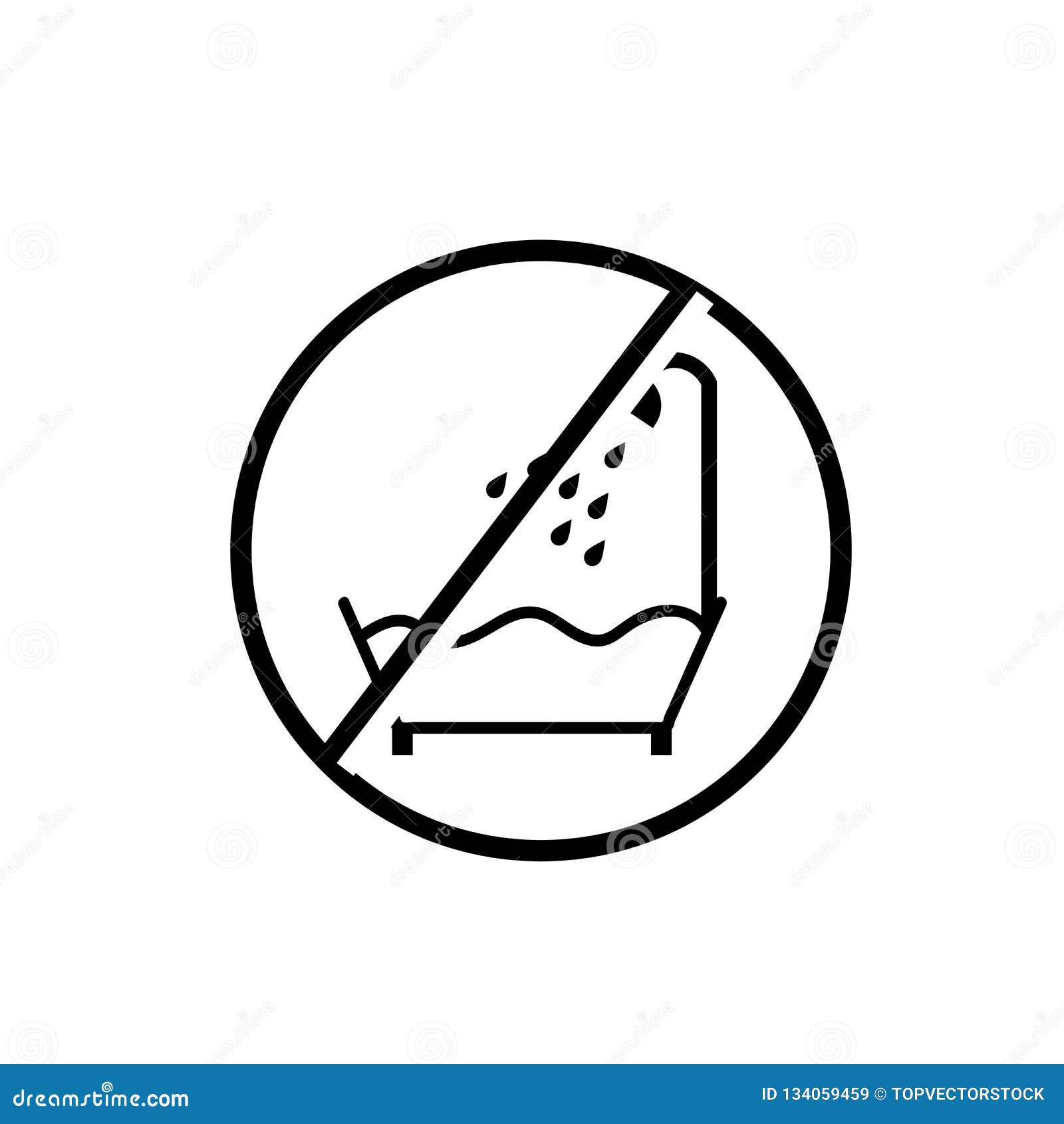 No Shower Icon Vector Isolated on White Background, No Shower Sign ...