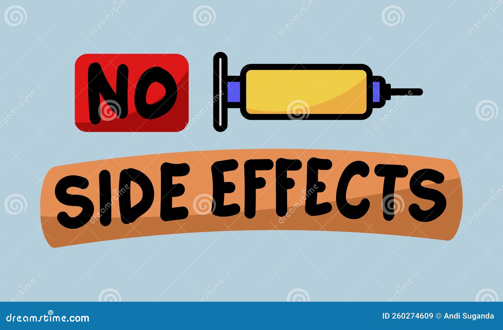 No Side Effects Message with Syringe Stock Vector - Illustration of ...