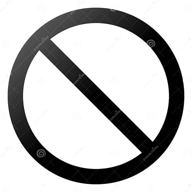 No Sign - Black Thin Gradient, Isolated - Vector Stock Vector ...