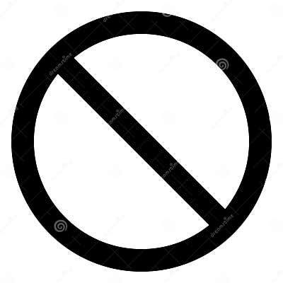 No Sign - Black Thin Simple, Isolated - Vector Stock Vector ...