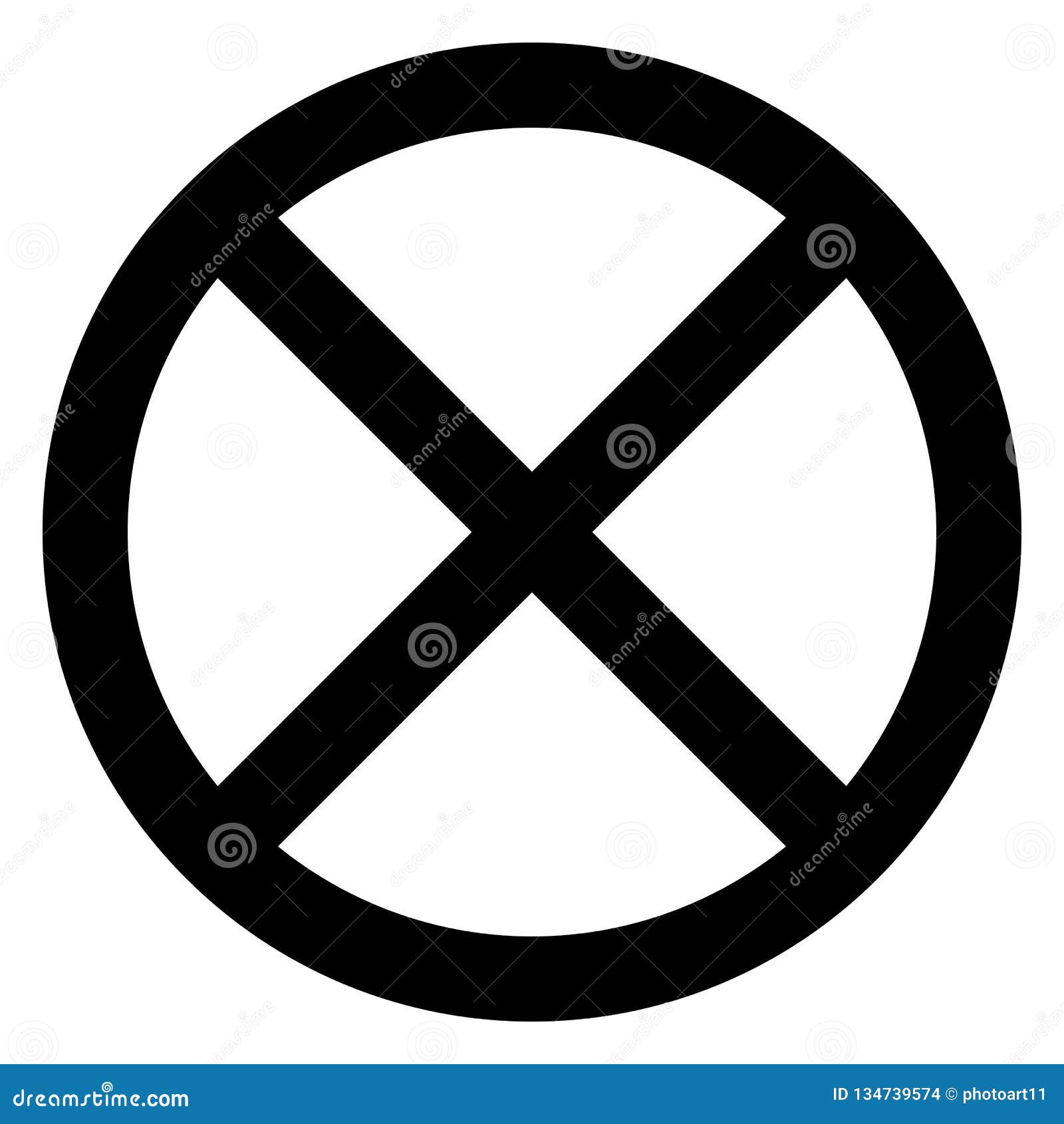 No Sign - Black Thin Simple, Isolated - Vector Stock Vector ...