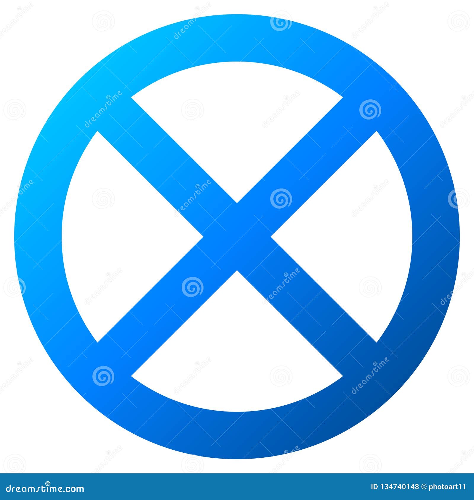 No Sign - Blue Thick Gradient, Isolated - Vector Stock Vector ...