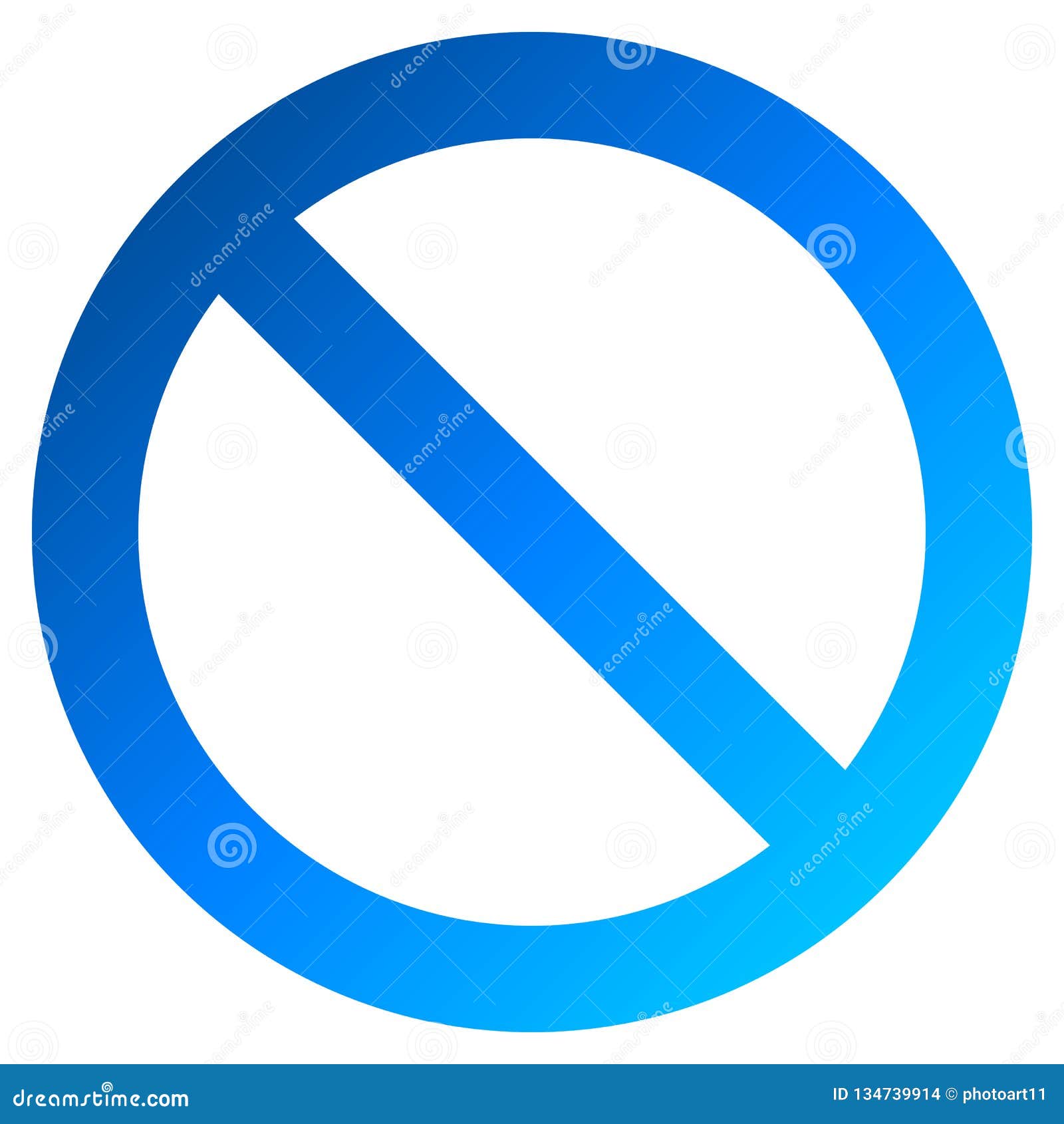 No Sign - Blue Thick Gradient, Isolated - Vector Stock Vector ...