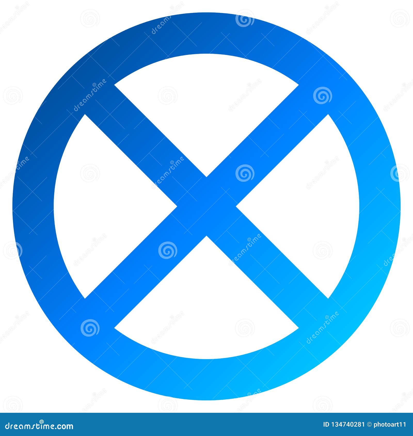 No Sign - Blue Thick Gradient, Isolated - Vector Stock Vector ...