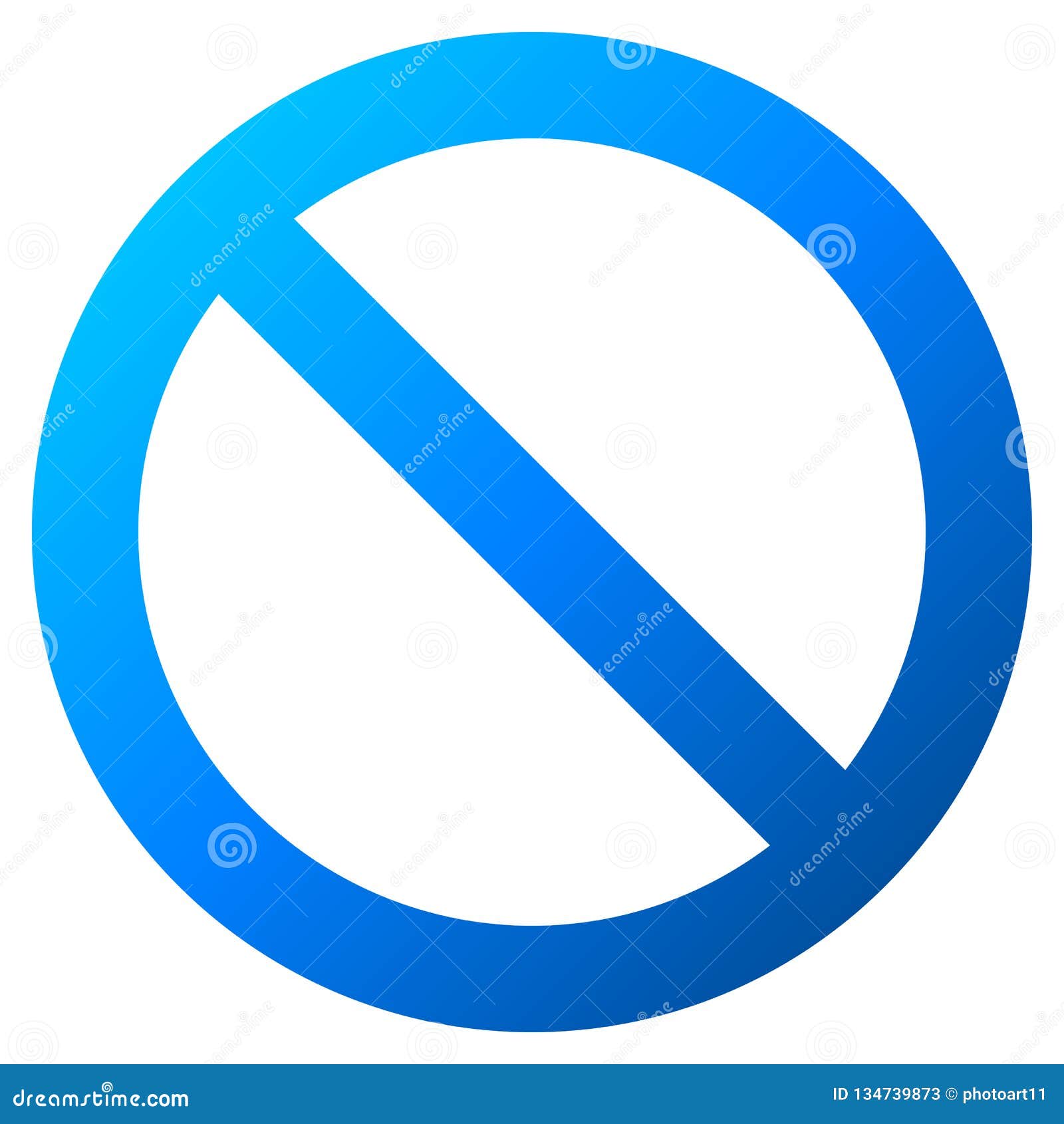 No Sign - Blue Thick Gradient, Isolated - Vector Stock Vector ...