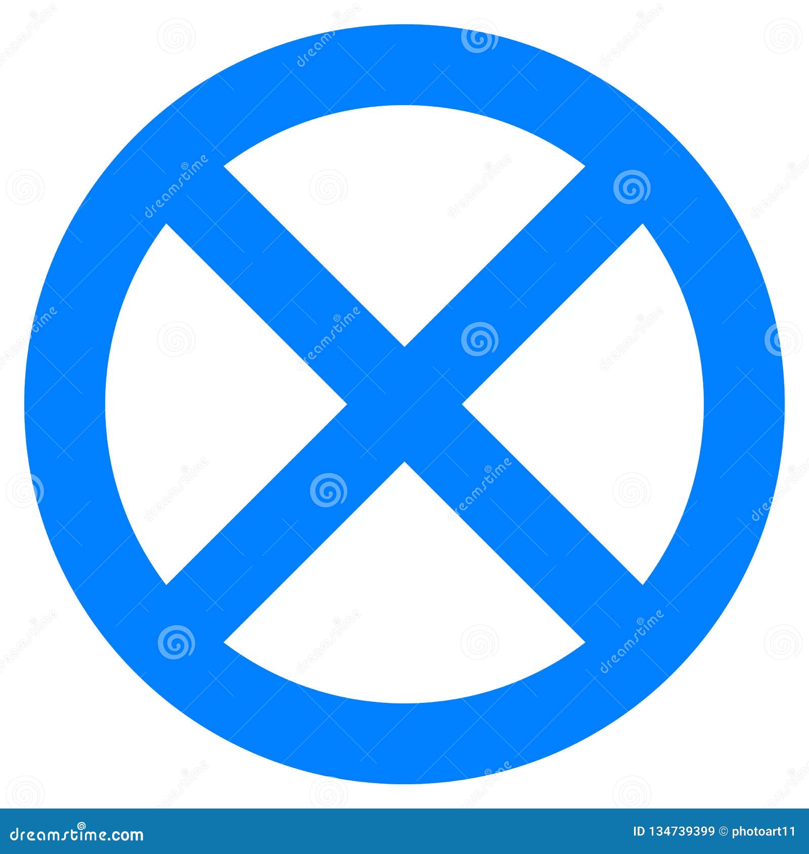 No Sign - Blue Thick Simple, Isolated - Vector Stock Vector ...