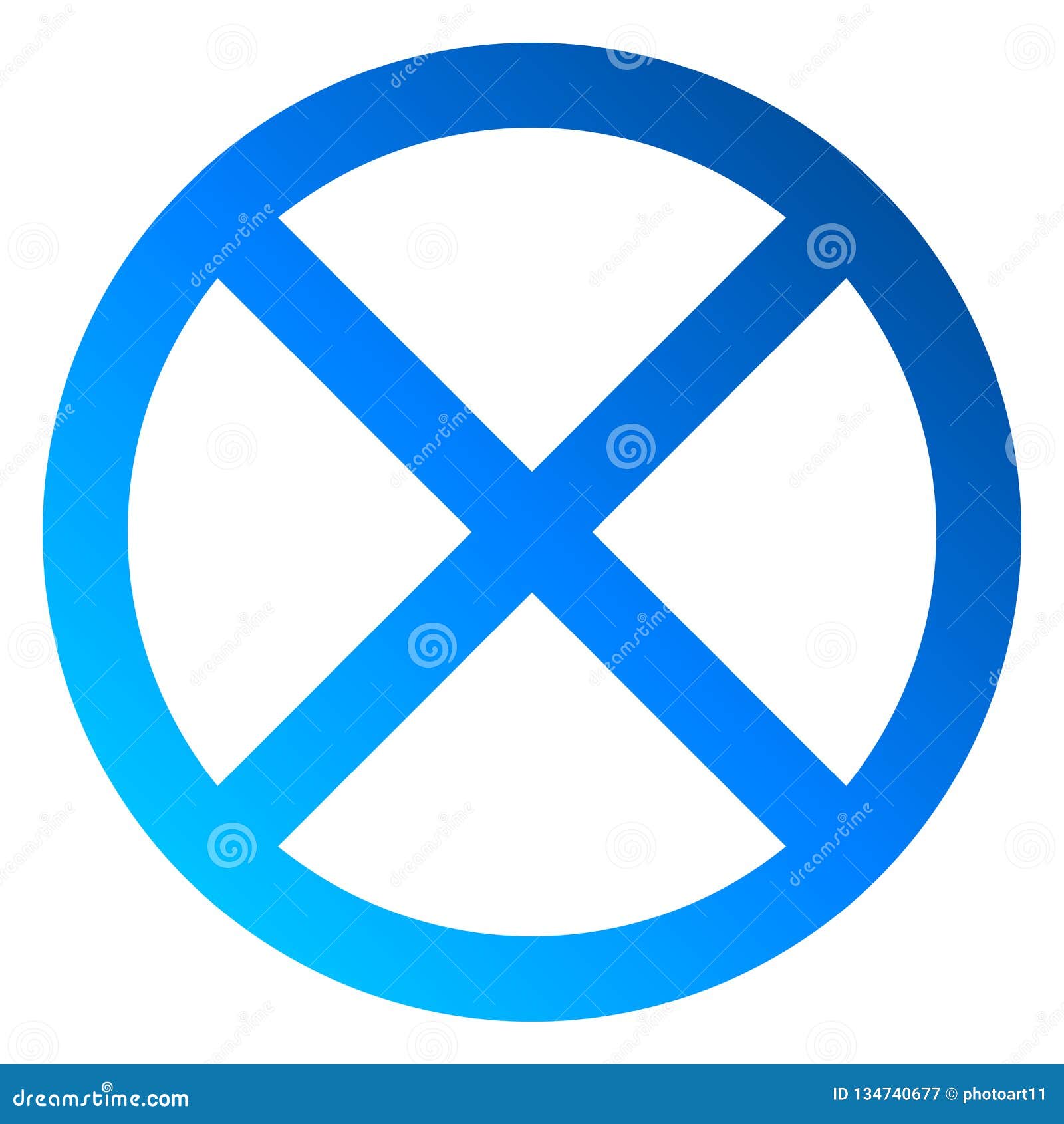 No Sign - Blue Thin Gradient, Isolated - Vector Stock Vector ...