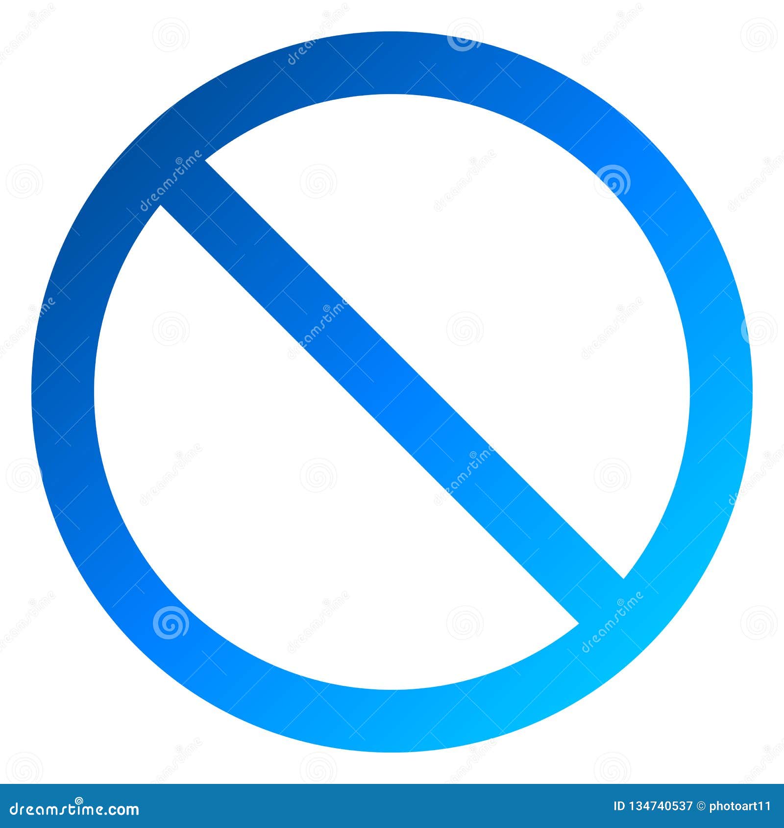 No Sign - Blue Thin Gradient, Isolated - Vector Stock Vector ...