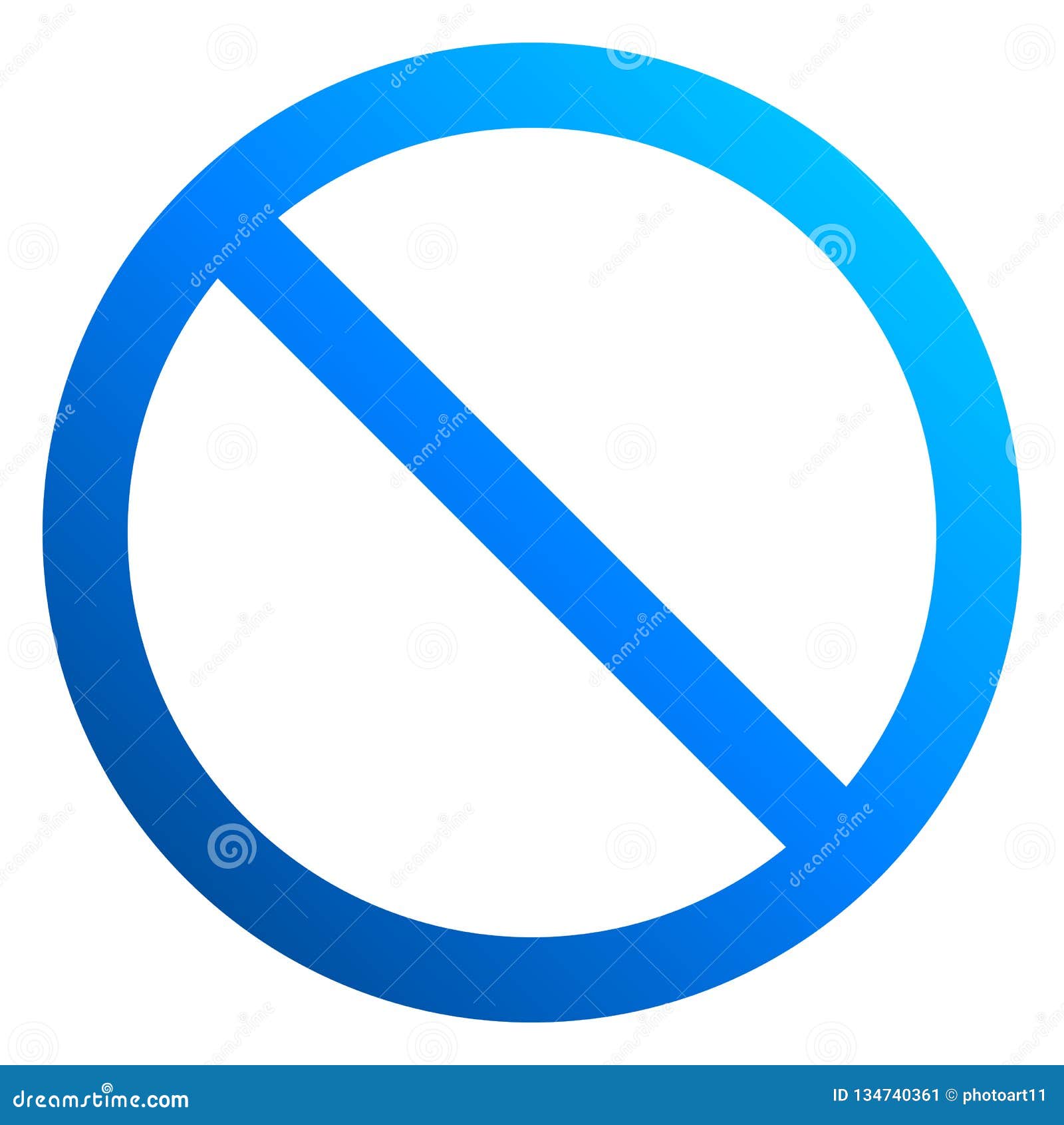No Sign - Blue Thin Gradient, Isolated - Vector Stock Vector ...
