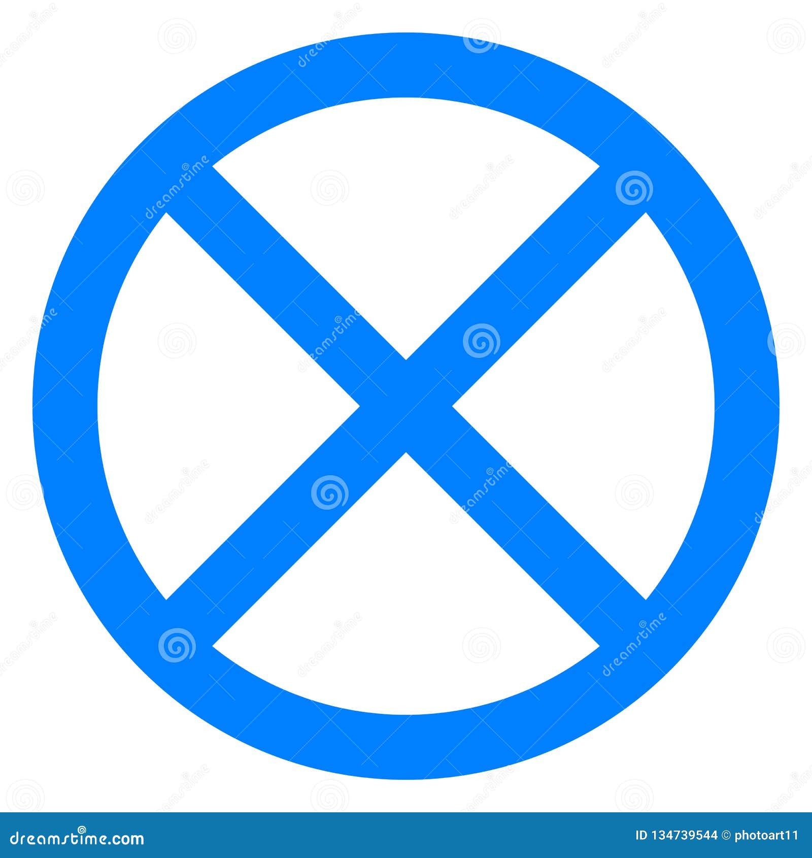 No Sign - Blue Thin Simple, Isolated - Vector Stock Vector ...