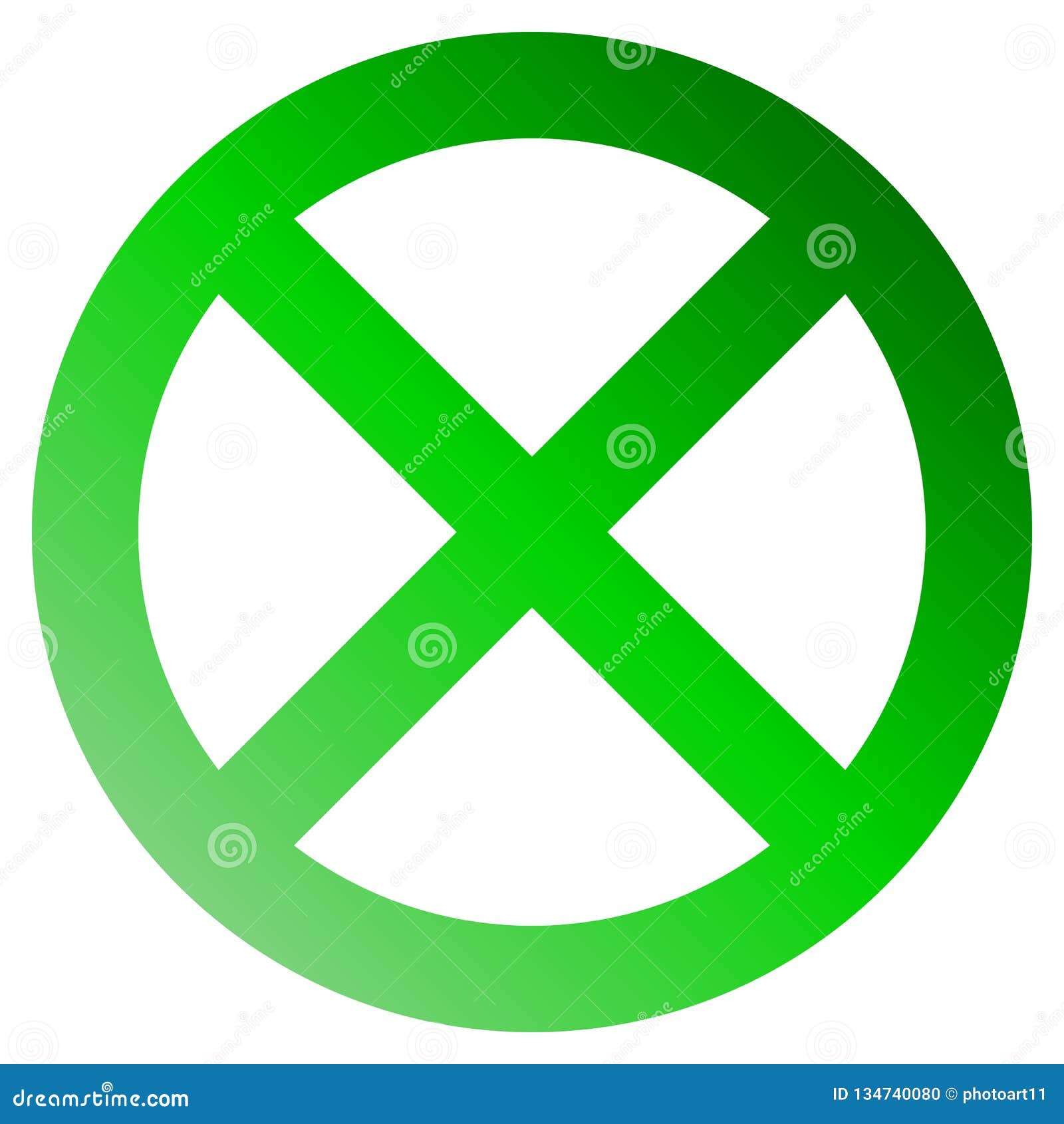 No Sign - Green Thick Gradient, Isolated - Vector Stock Vector ...