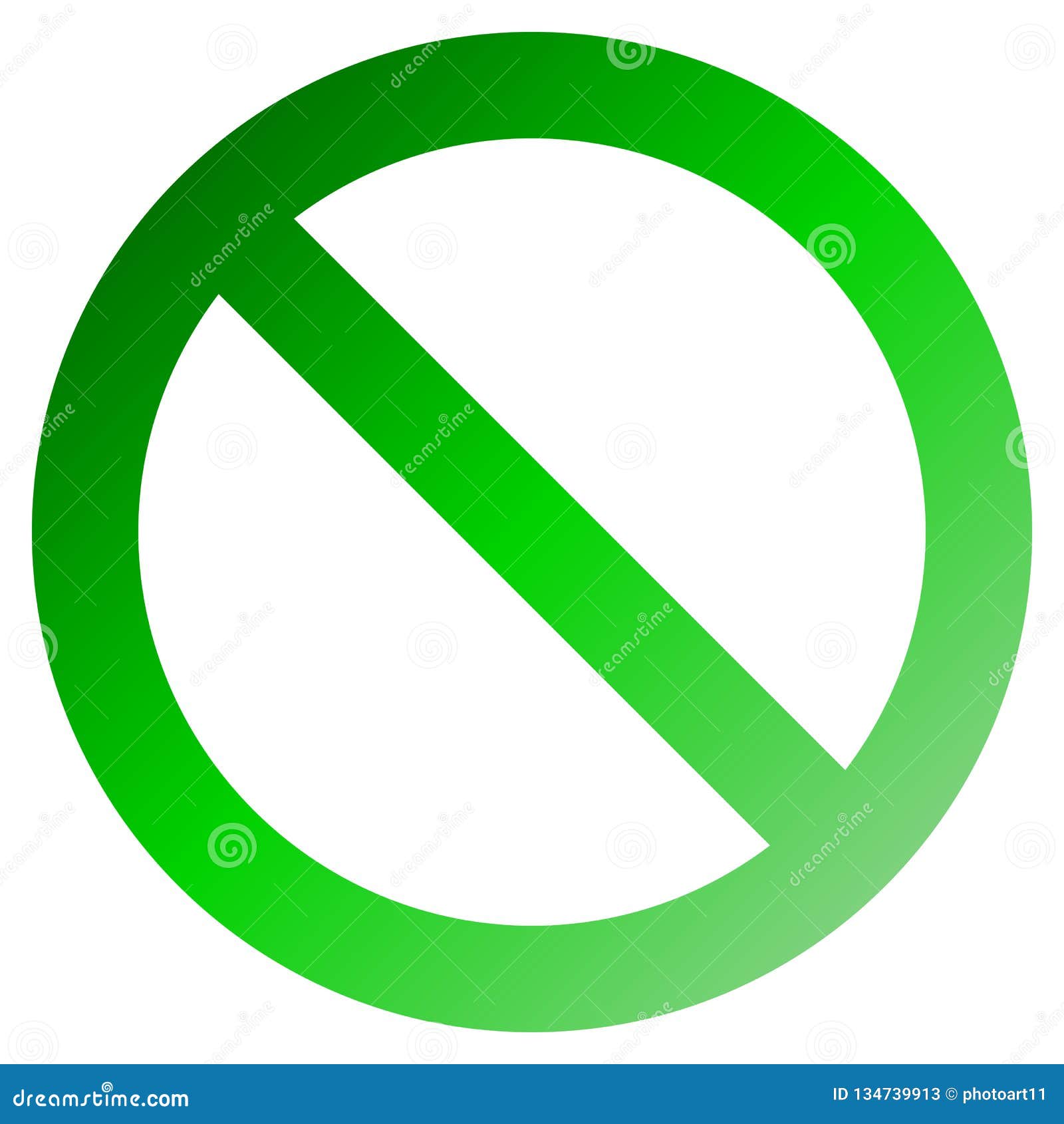 No Sign - Green Thick Gradient, Isolated - Vector Stock Vector ...