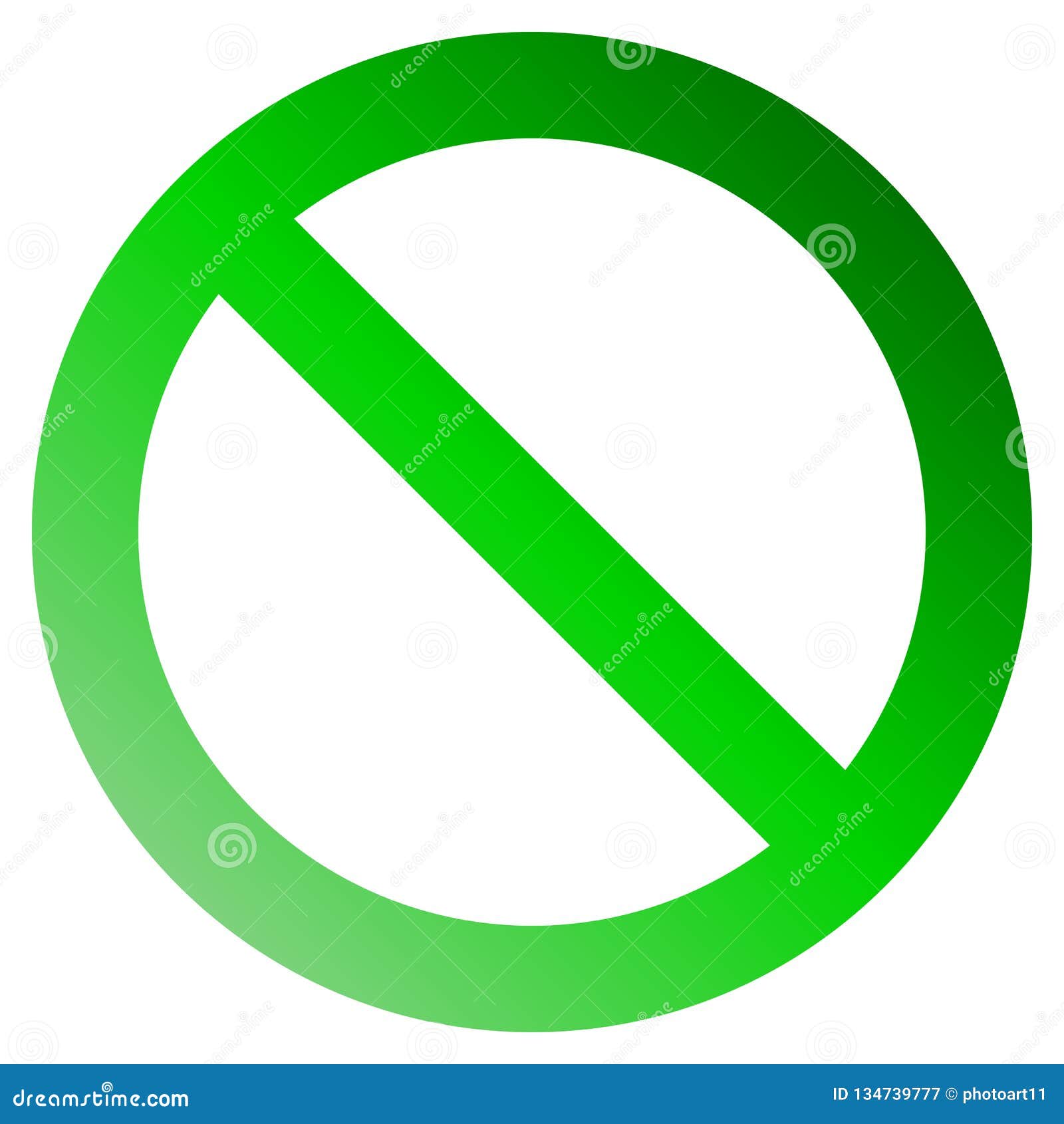 No Sign - Green Thick Gradient, Isolated - Vector Stock Vector ...